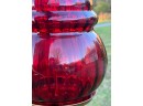 VICTORIAN RUBY GLASS HANGING HALL LAMP #35646 | Auctionninja.com