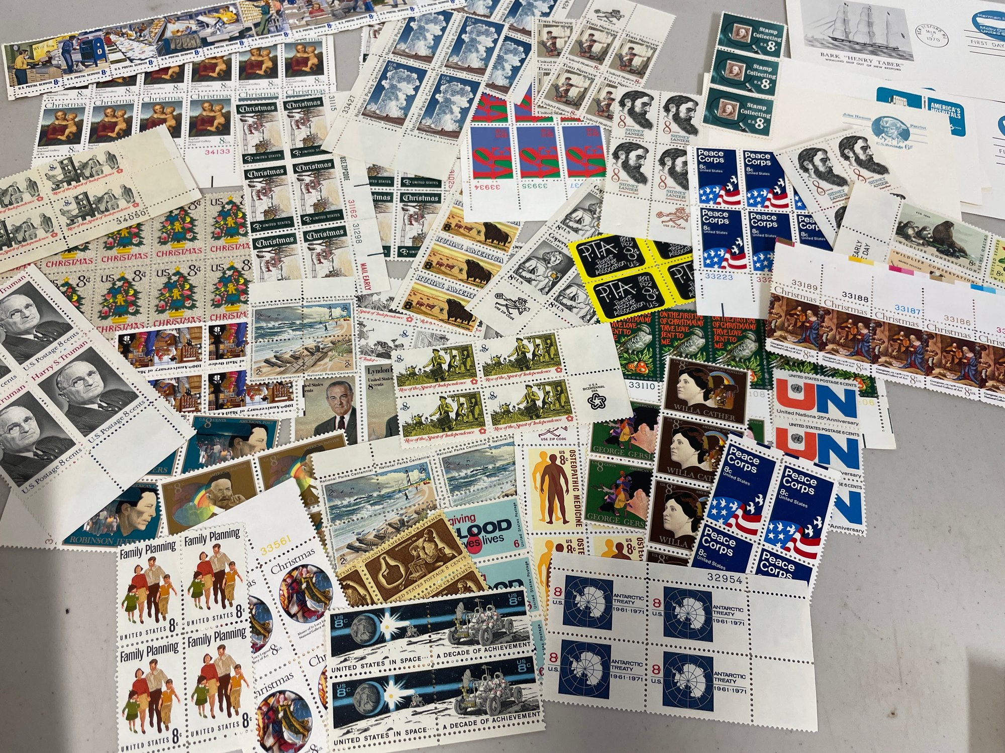 LARGE LOT US STAMP SHEETS, PLATE BLOCKS, ETC #2587 | Auctionninja.com