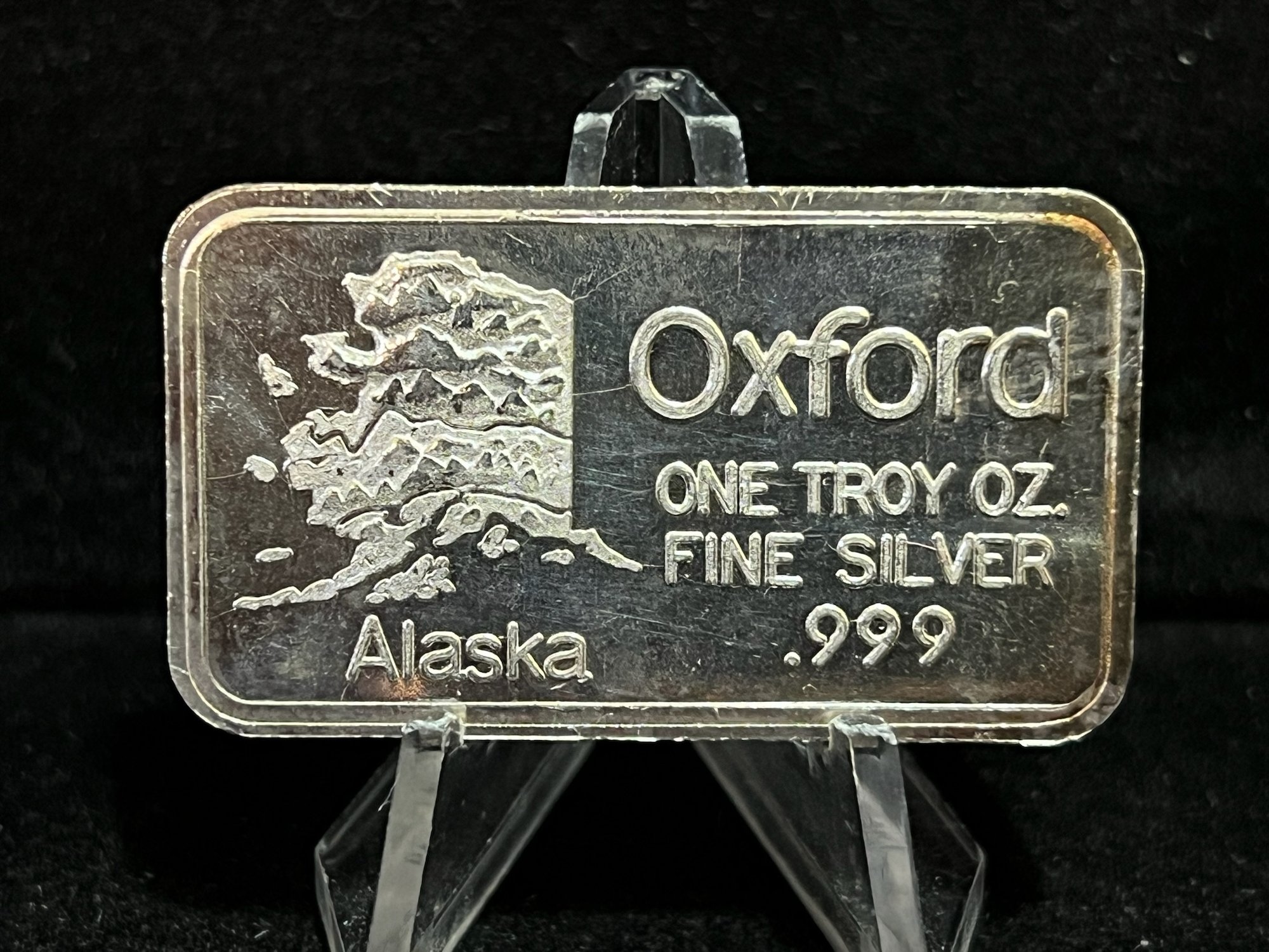 Oxford Bullion Alaska One Troy Ounce .999 Fine Silver Bar #16822 ...