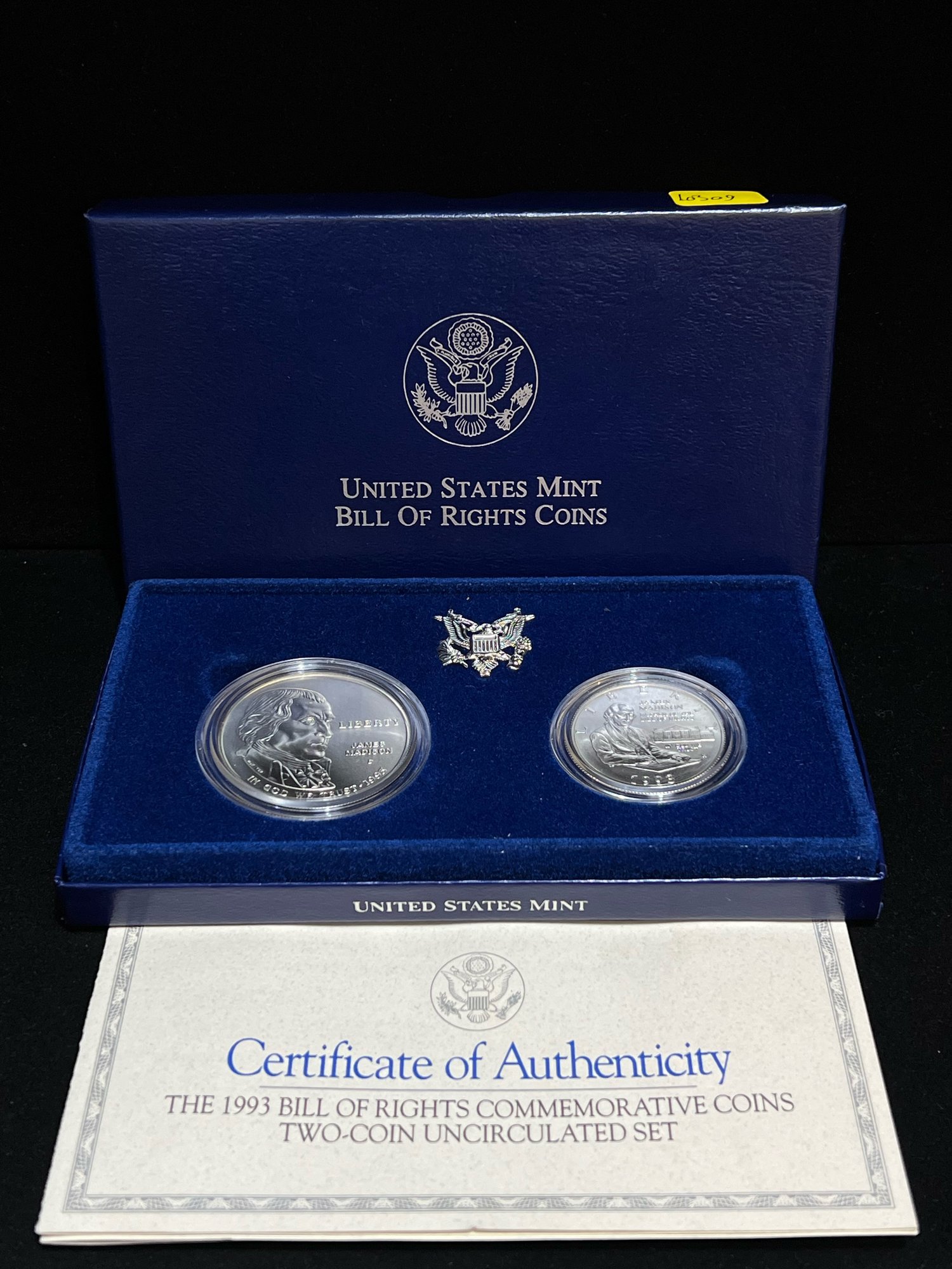 1993 US Mint James Madison Bill Of Rights Two Coin Set Silver And Clad ...