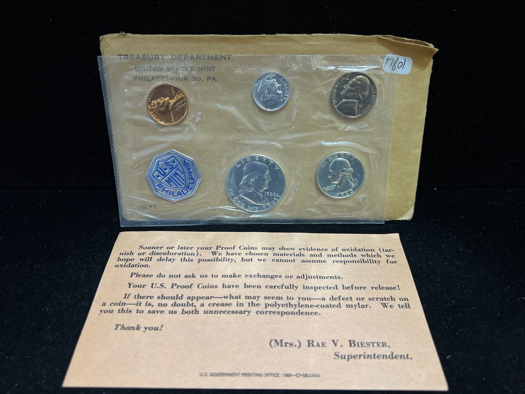 1960 US Mint Silver Proof Set #17801 | Auctionninja.com