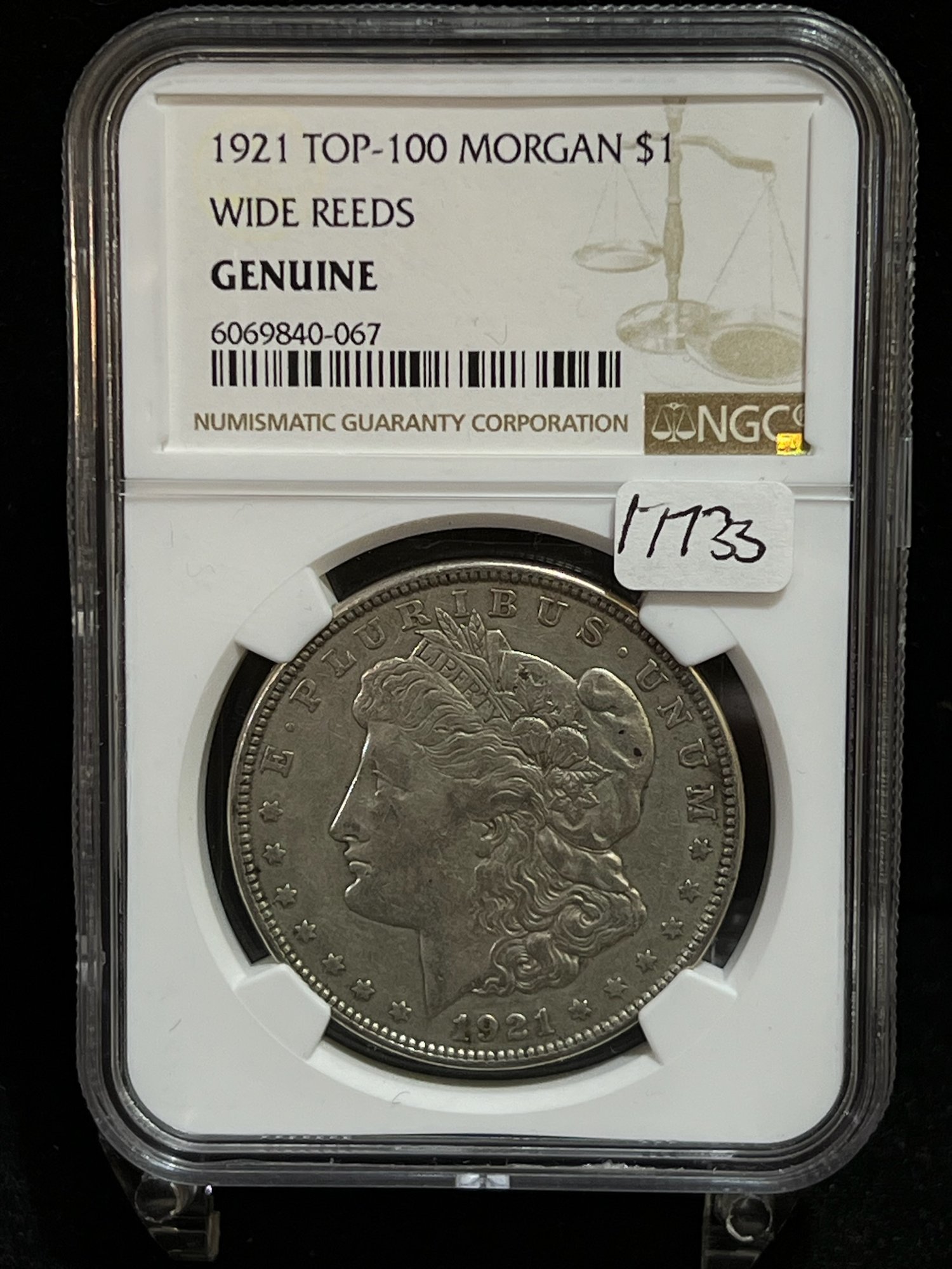 1921 Top 100 Morgan Dollar Wide Reeds - NGC Genuine #17733 ...