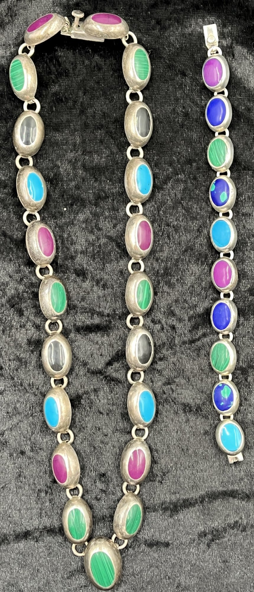 Multi-stone & Sterling Silver Necklace & Bracket J20 - (B1) #29362 ...