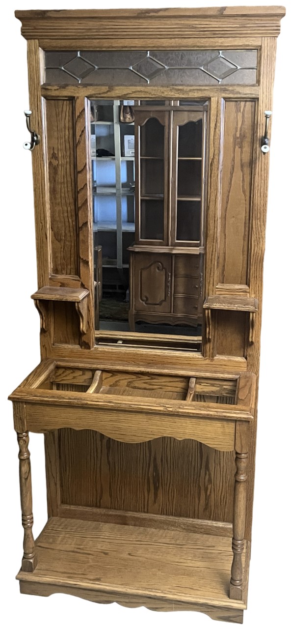 Vintage OAK Hall Tree - (D) #30004 | Auctionninja.com