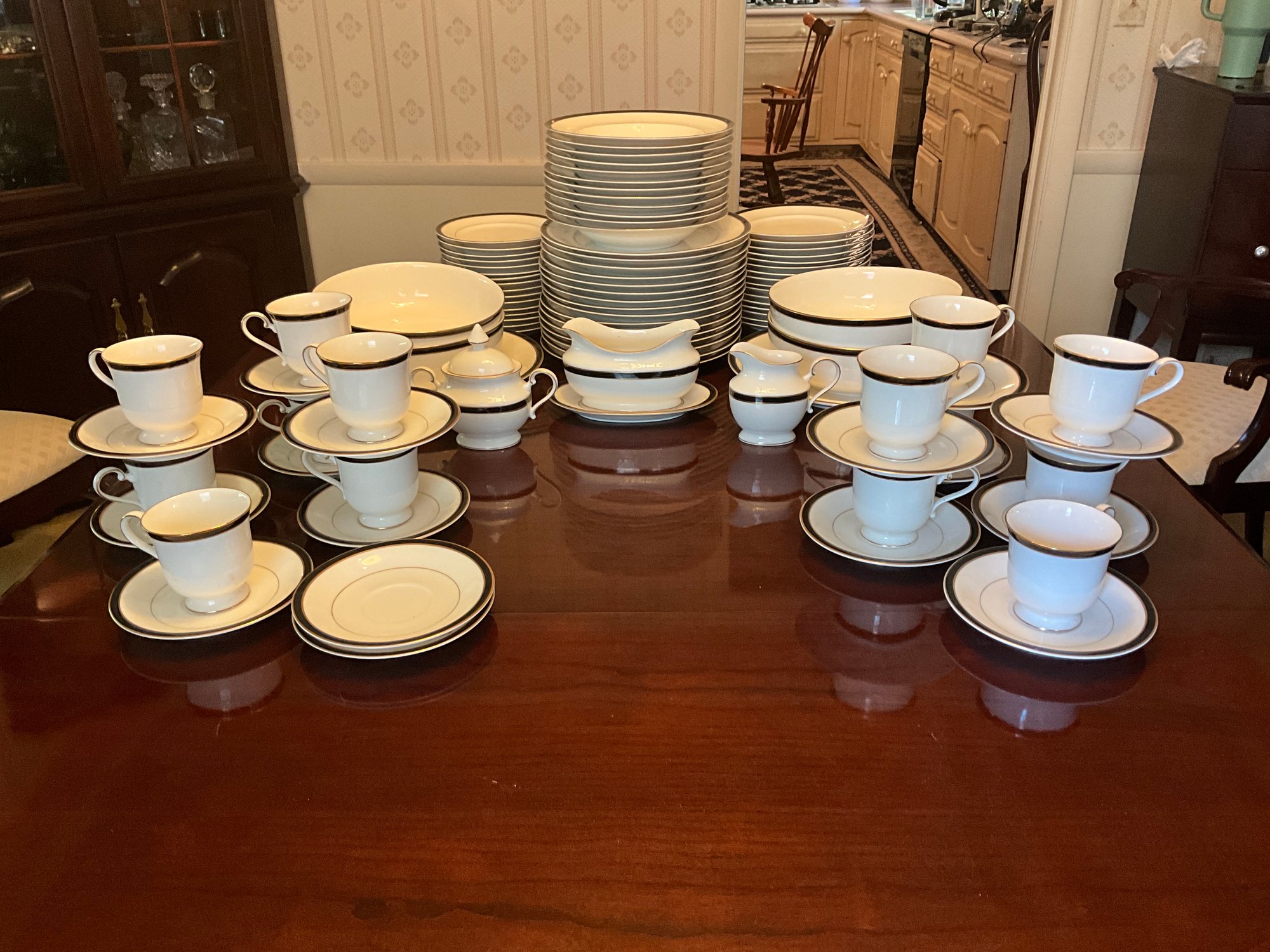 Grouping Of Mikasa Black Tie Petit Bone China #20864 | Auctionninja.com