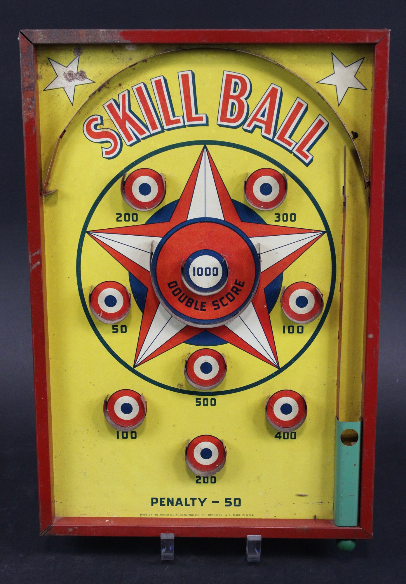 Vintage Skill Ball Game Board World Metal Stamping Company #79467 ...