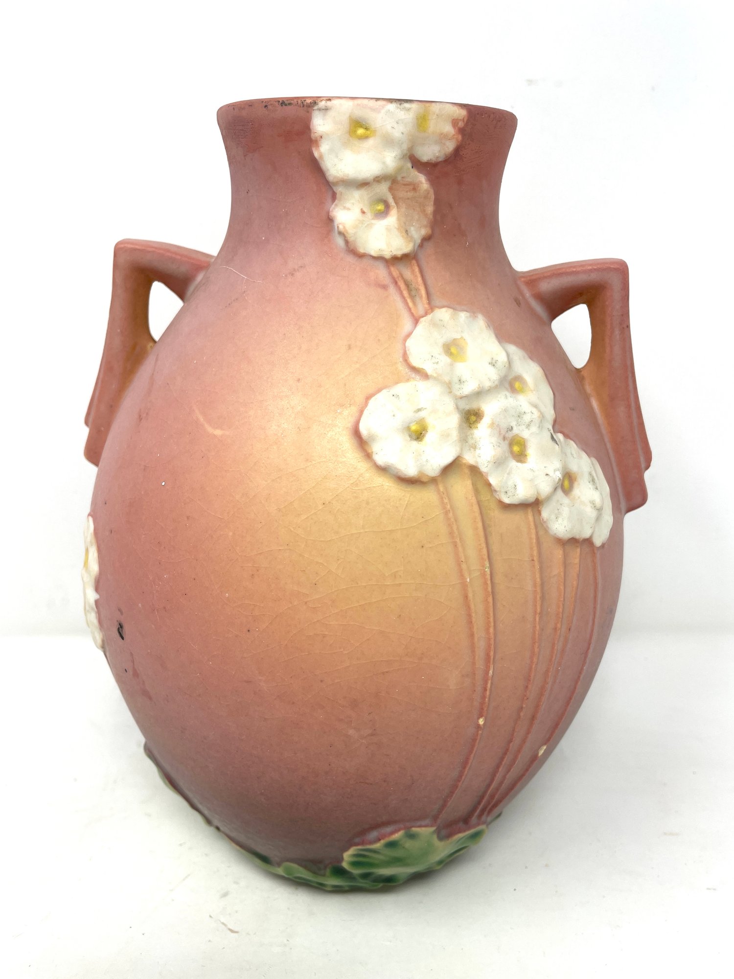 Roseville Pottery Primrose Vase #767-8 Double Handled Bulbous #79137 ...
