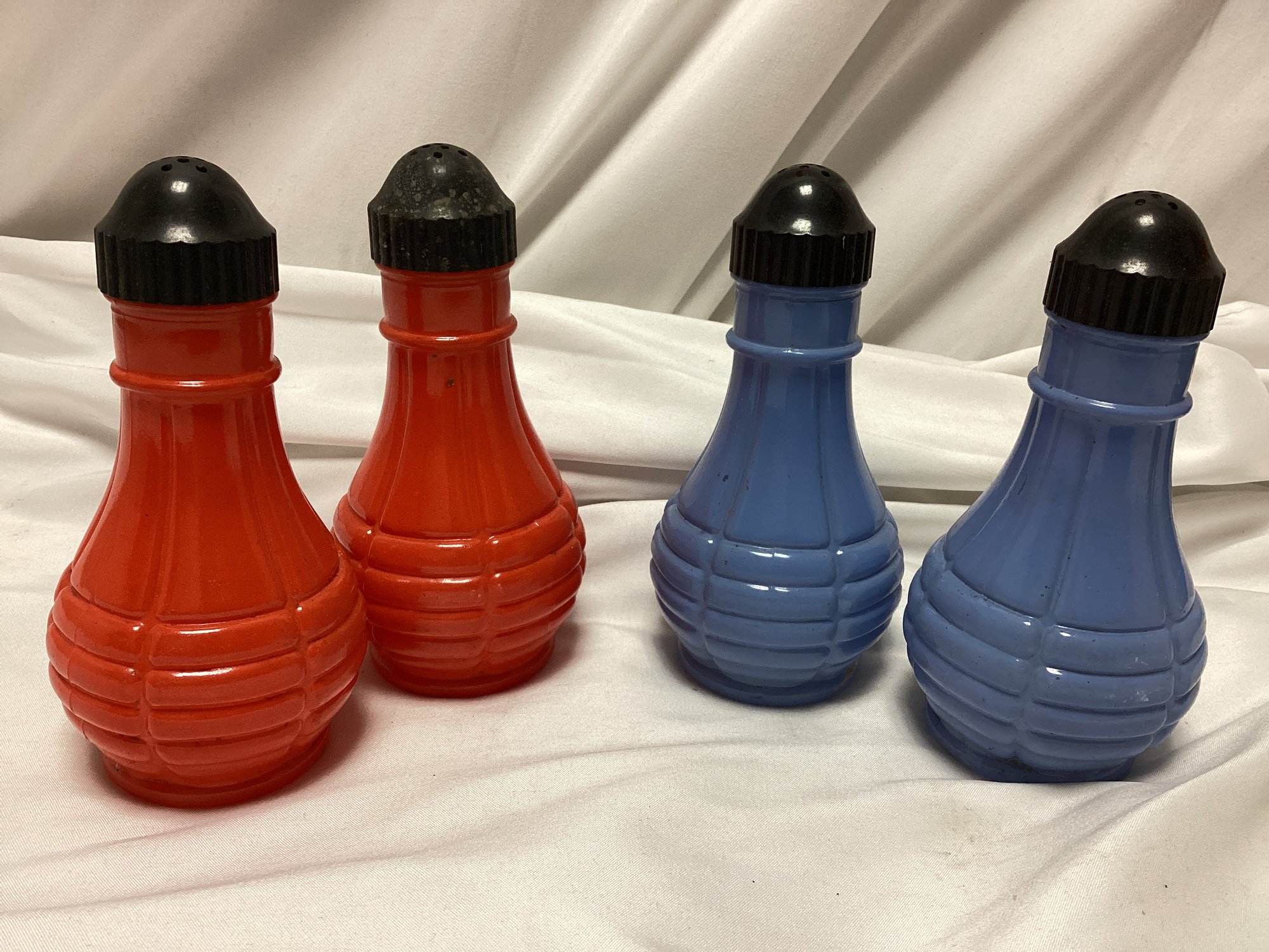 Mid Century Anchor Hocking Fire King Orange & Jeannette Salt & Pepper ...