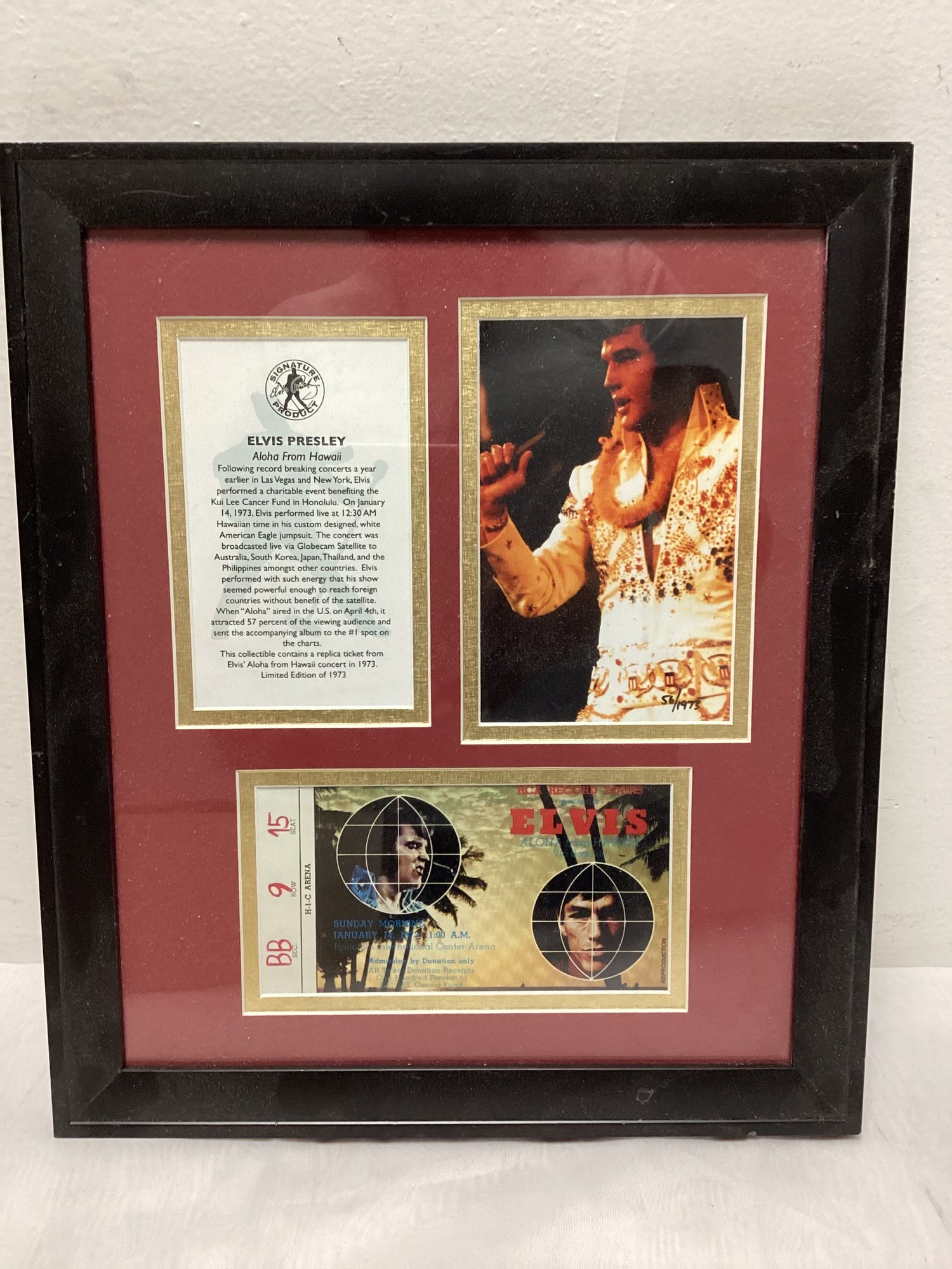 Elvis Presley Aloha From Hawaii Plaque With Coa #23804 | Auctionninja.com