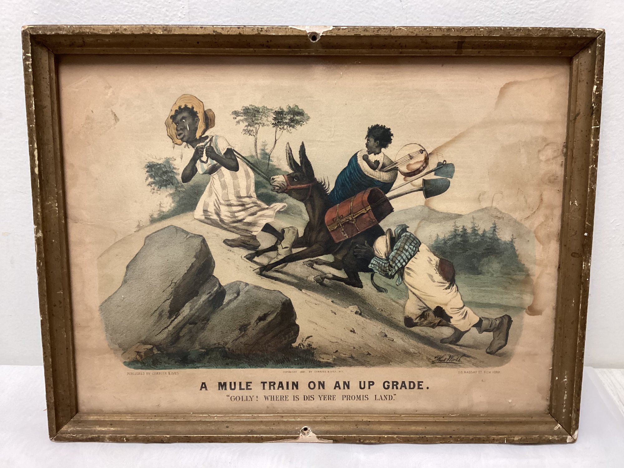 Currier & Ives "a Mule Train On An Up Grade" Framed Artwork #25054 ...