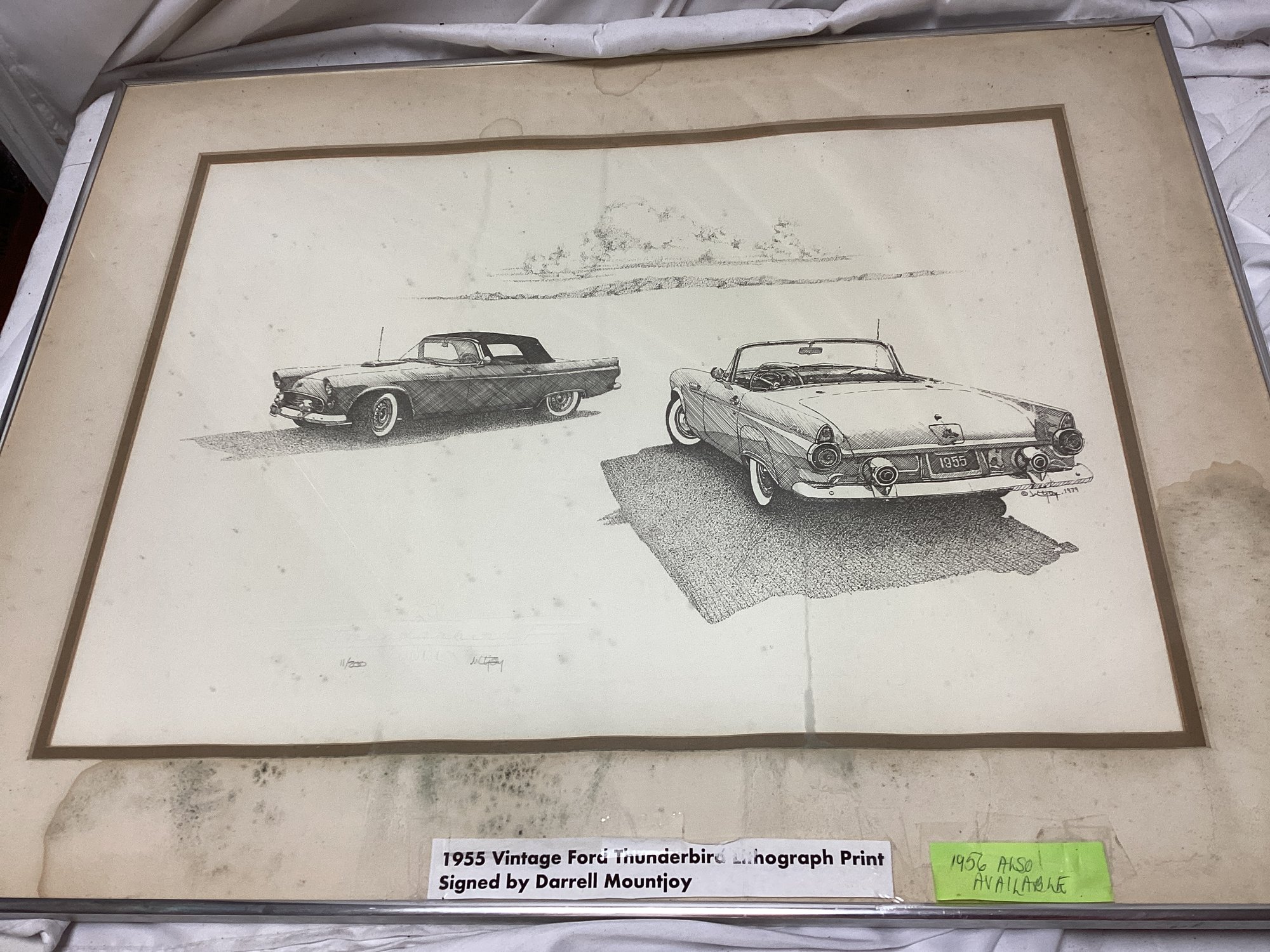 Darrell Mountjoy Lithograph Of 1955 Thunderbird With COA #32055 ...