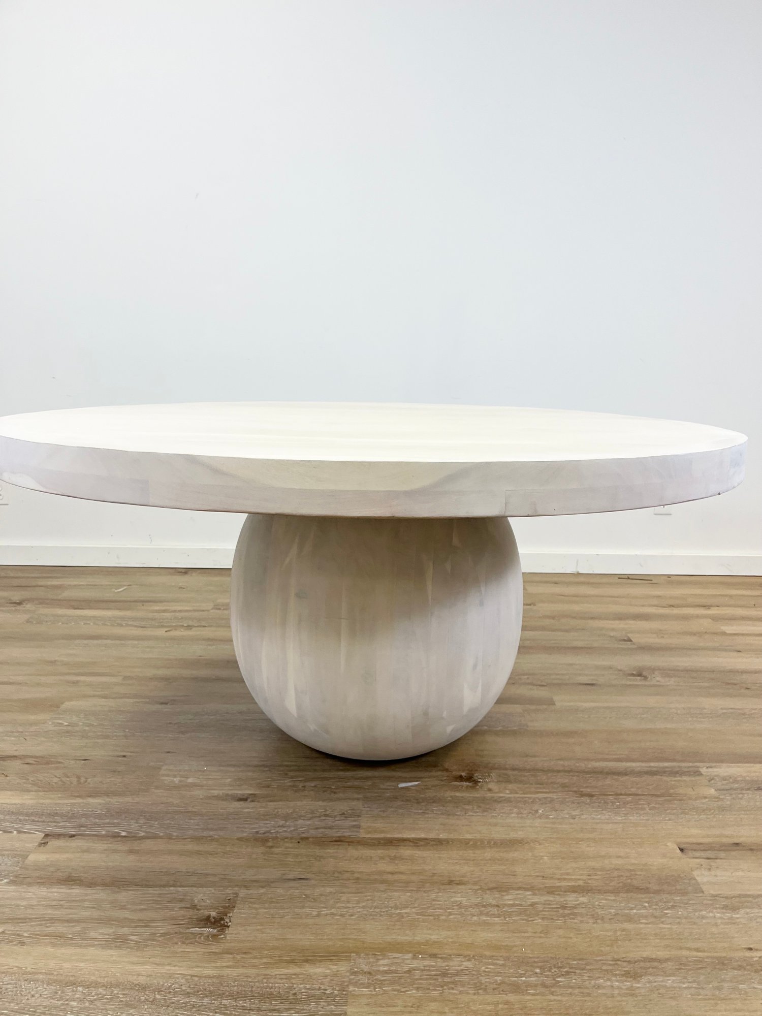New! Modshop 5' Round Globe Dining Table In Bleached Acacia #5268 ...