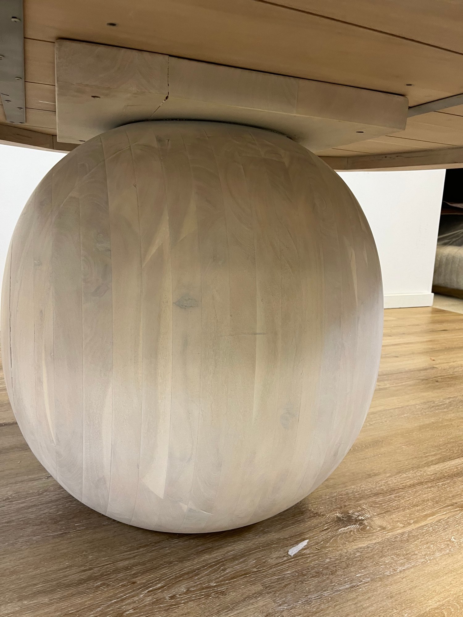 New! Modshop 5' Round Globe Dining Table In Bleached Acacia #5268 ...