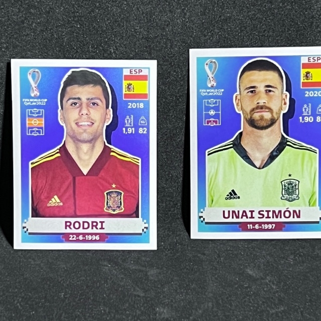 2022 FIFA WORLD CUP QATAR RODRI & UNAI SIMON STICKERS #15400 ...