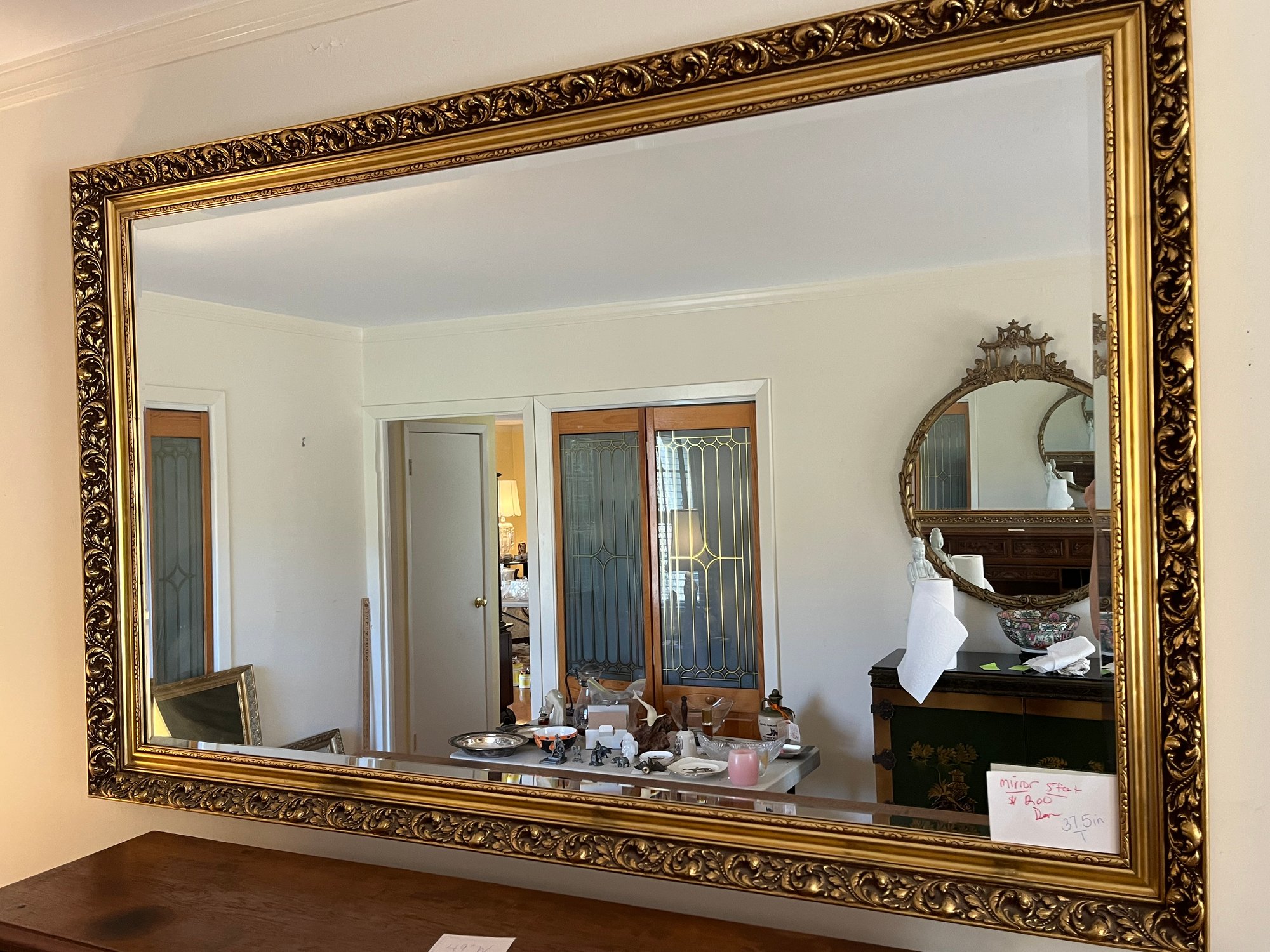 Antique Large 5 Foot Gold Mirror Decorative Ornate Elegant Framed ...