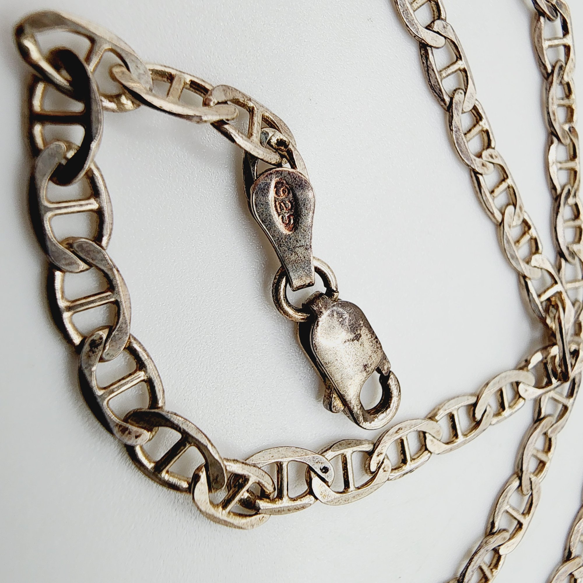 Sterling Silver Flat Mariner Anchor Chain Necklace 7g #24059 ...