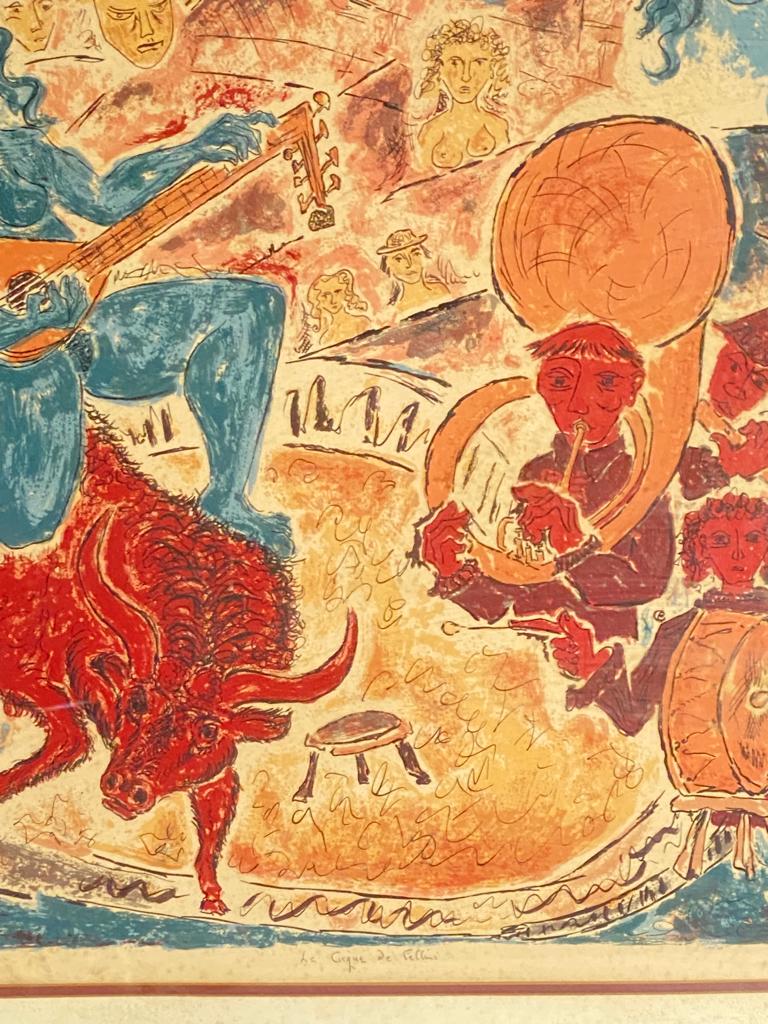 Bob Hamilton Art Attributed Le Cirque De Fellini Lithograph Signed And ...