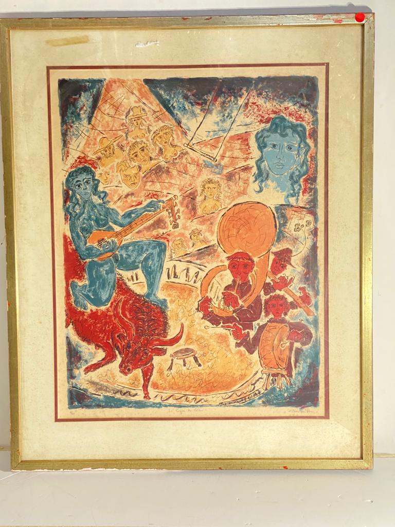 Bob Hamilton Art Attributed Le Cirque De Fellini Lithograph Signed And ...