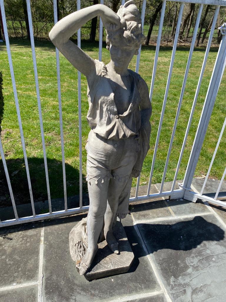 White Marble Dust Statue Of A Girl #1814 | Auctionninja.com