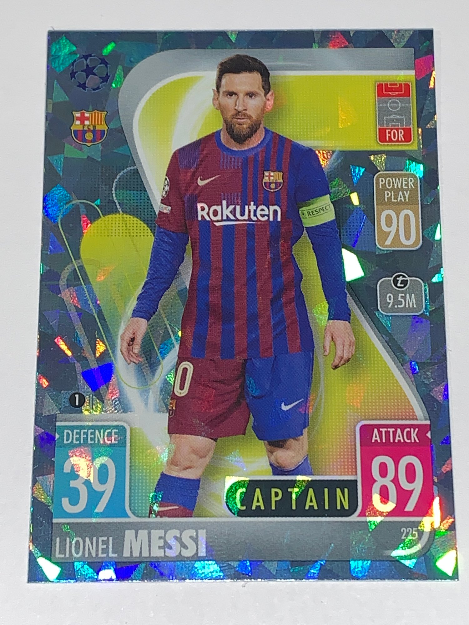 RARE TOPPS MATCH ATTAX SSP BLUE CRACKED ICE LIONEL MESSI CAPTAIN CARD ...