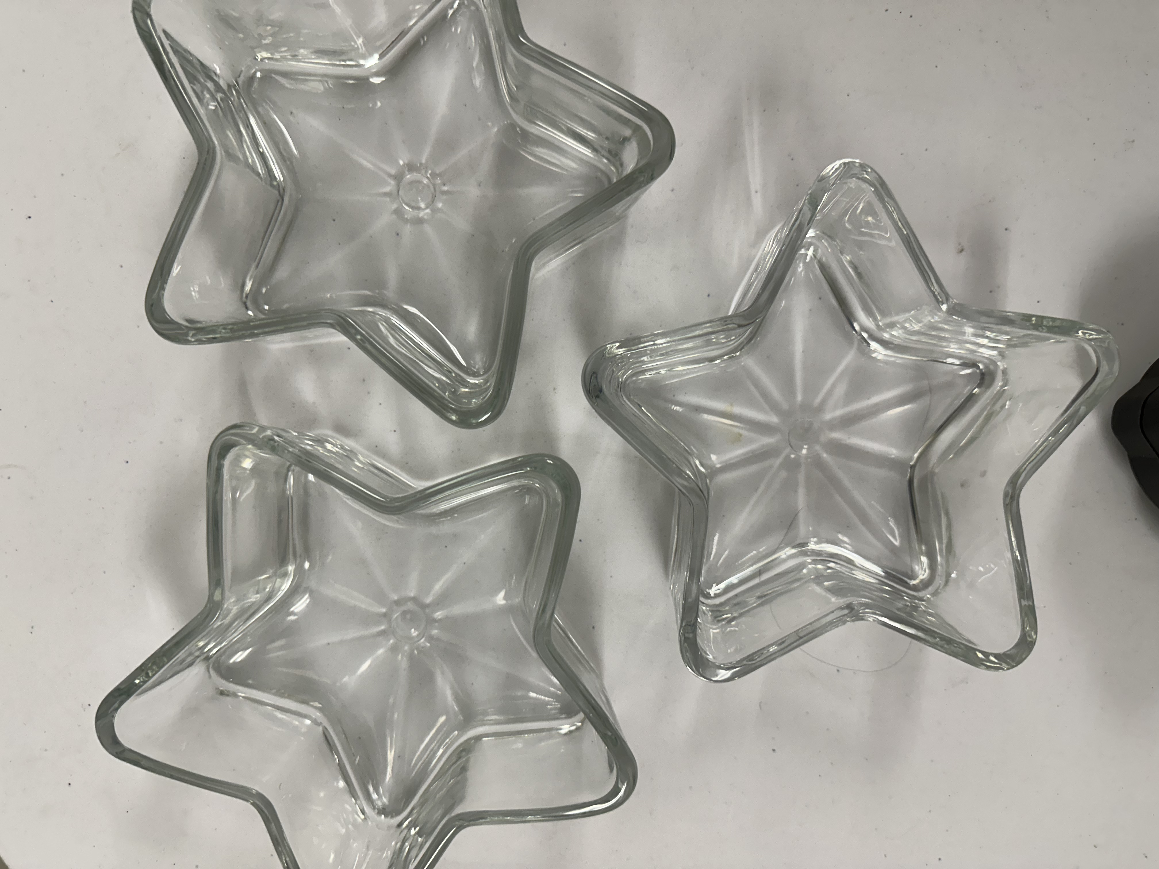 Set Of 3 Star-Shaped Glass Bowls By Libbey Glassware #88471 | Auctionninja.com
