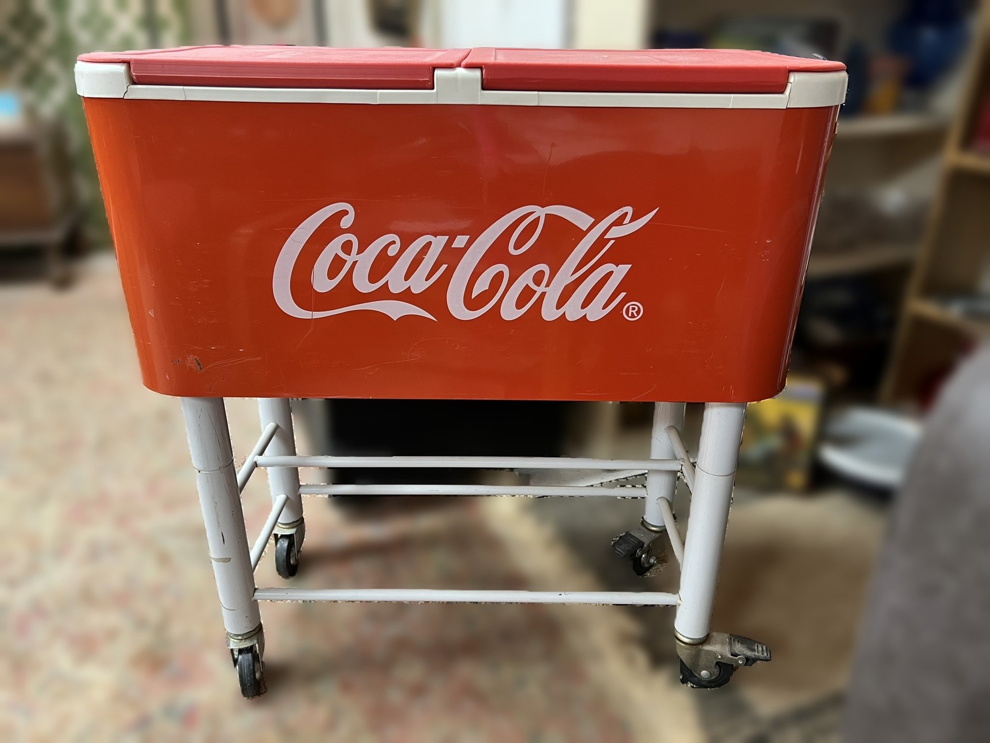 CR/E - Vintage Wheeled Coca Cola Cooler #22128 | Auctionninja.com