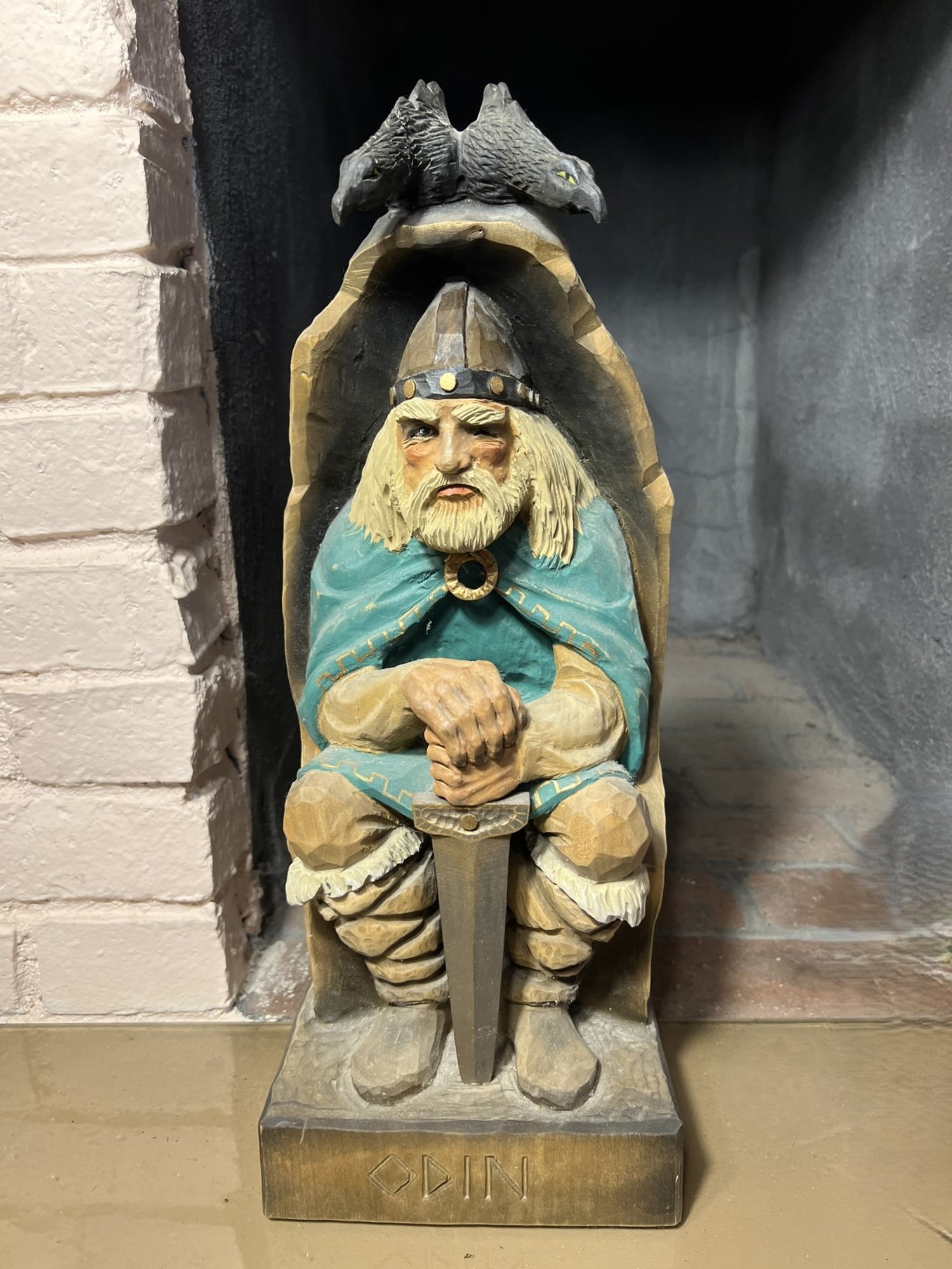 FR/ Awesome Carved By Hand, Large Figure Of Odin By Henning, Norway ...