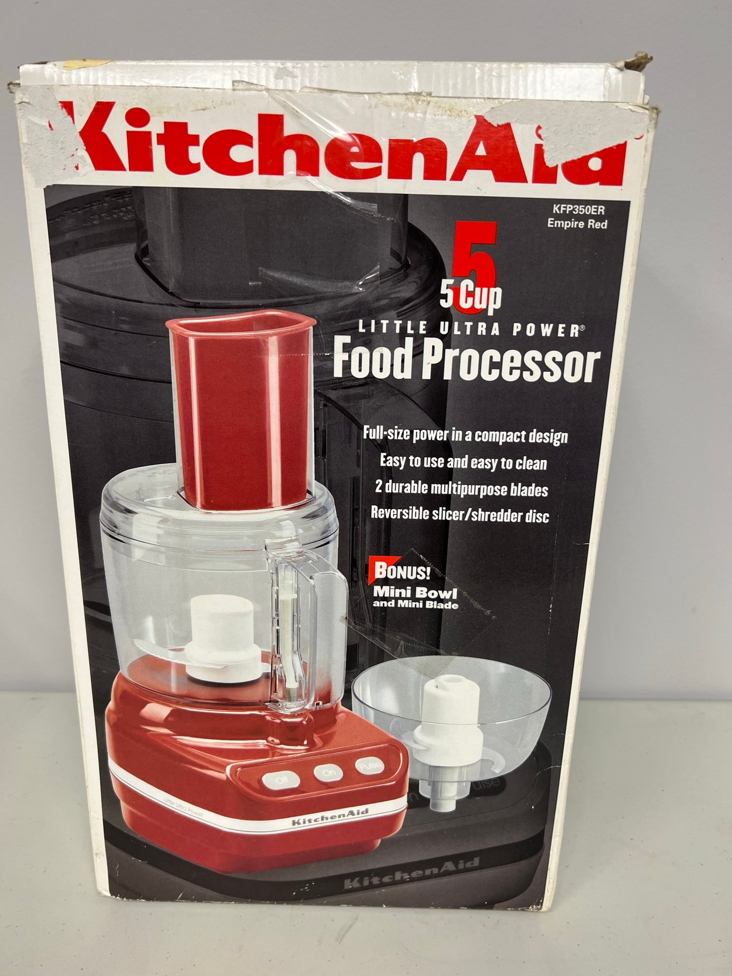New In Box Red Kitchen Aid 5 Cup "little Ultra Power" Food Processor ...