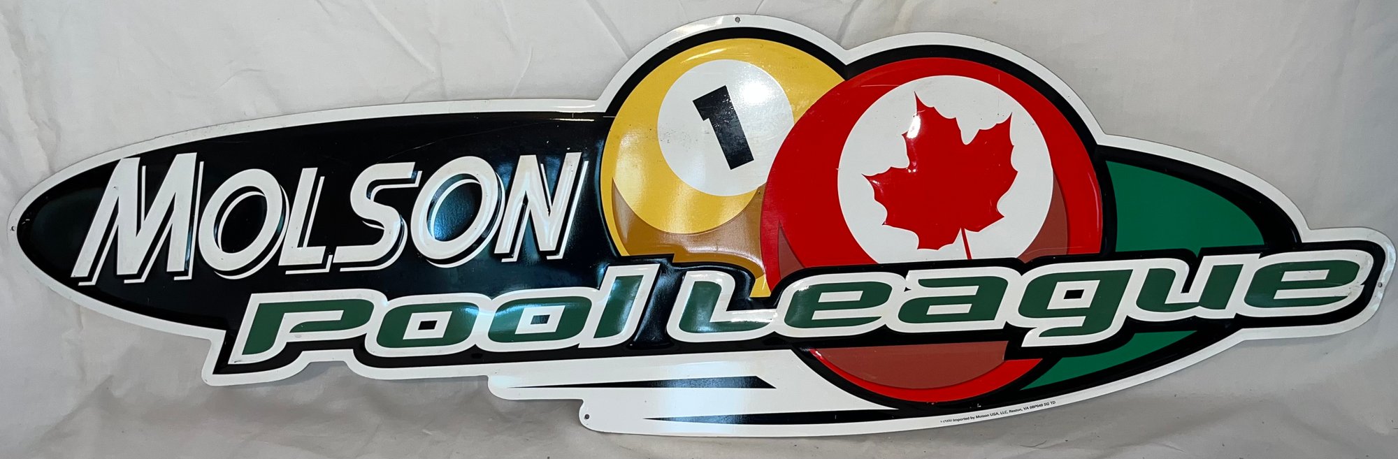 Molson Pool League Metal Advertising Sign #84723 | Auctionninja.com
