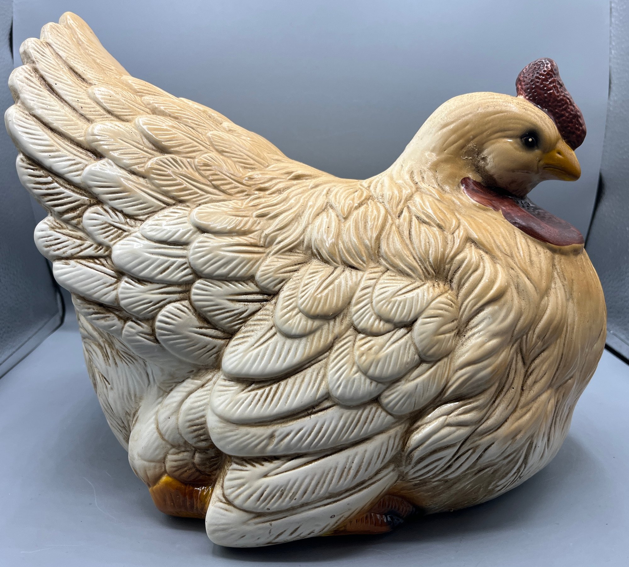Hand-painted Ceramic Hen Figurine #99226 | Auctionninja.com