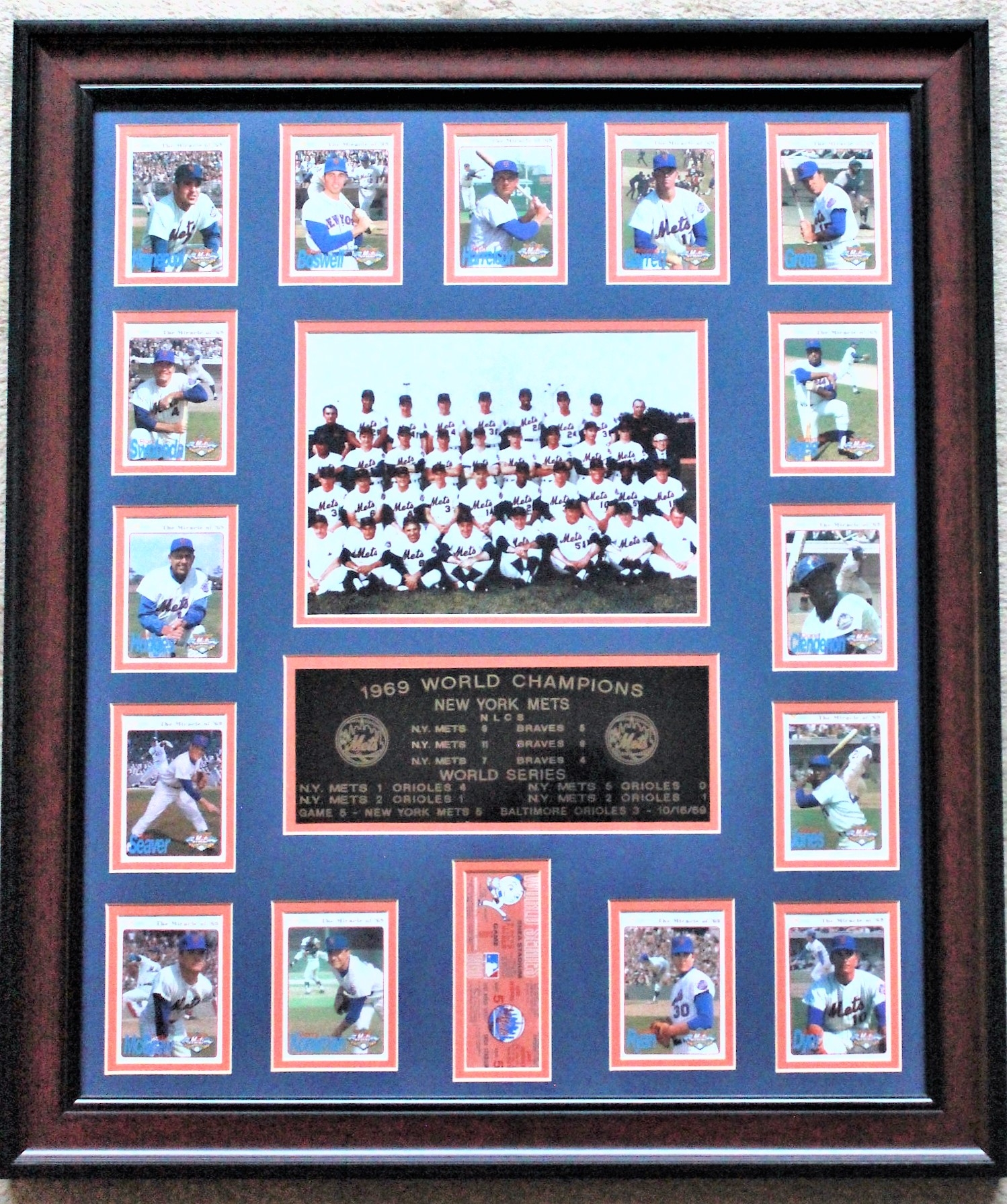 New York Mets 1969 World Championship Team Framed Wall Plaque W/Team ...