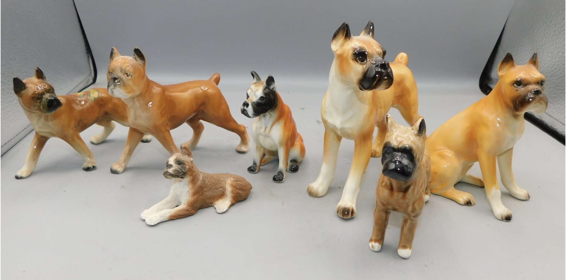 Ceramic / Porcelain Boxer Figurines - 7 Total #58172 | Auctionninja.com