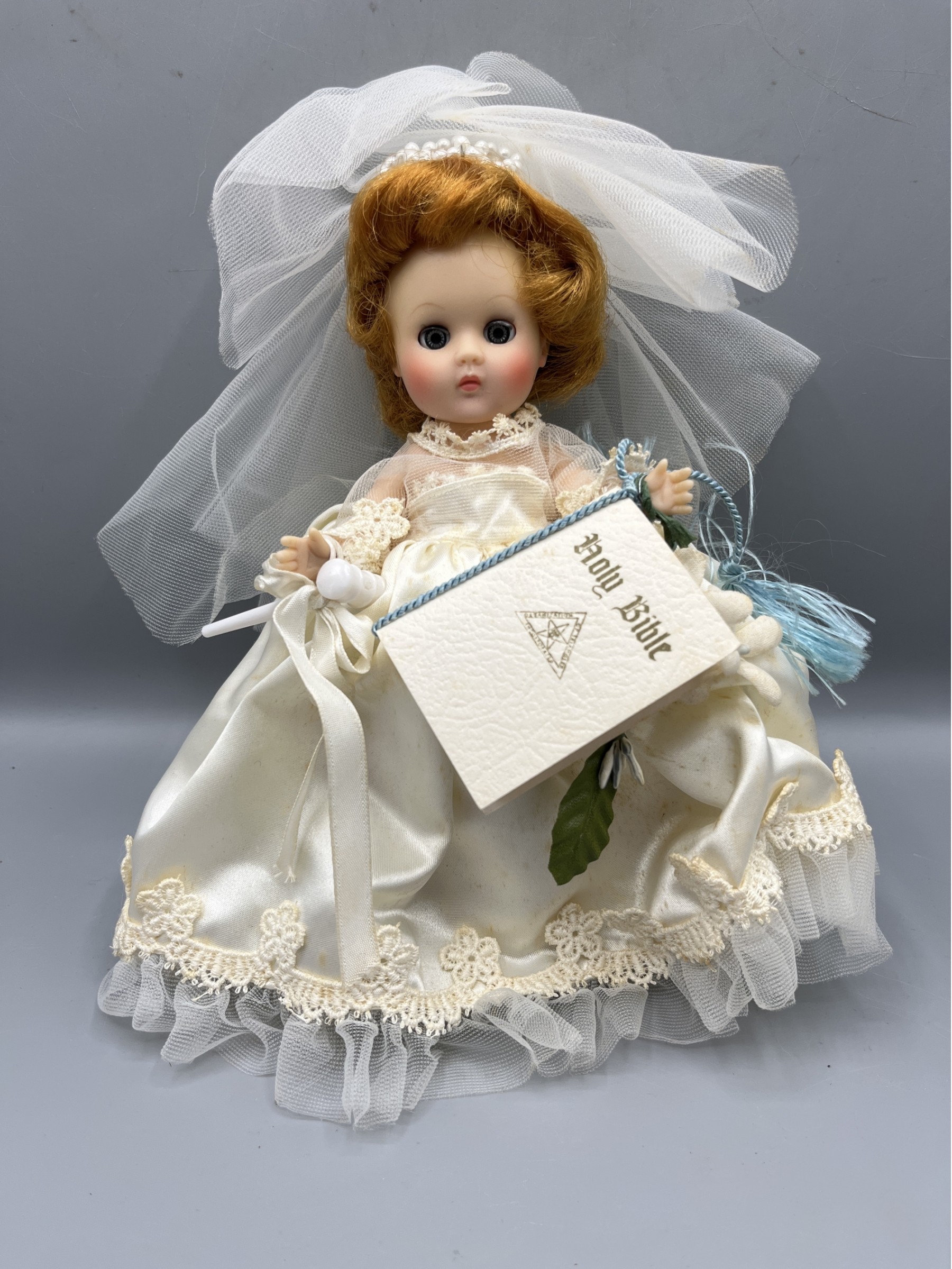 Vintage First Holy Communion Doll Holding Bible #63554 | Auctionninja.com