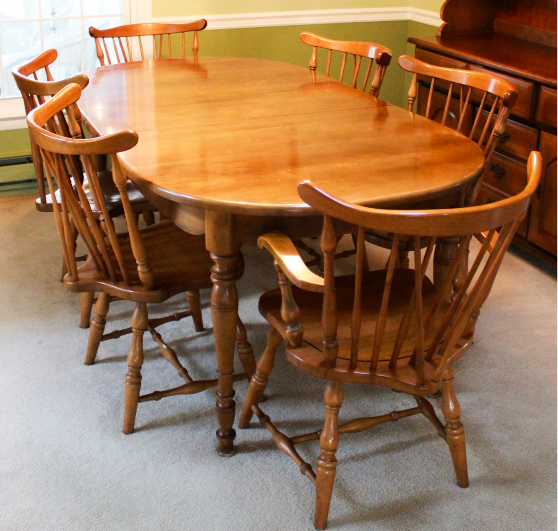 Solid Maple Dining Room Set - 6 Chairs With Leaf (041) #13012 ...