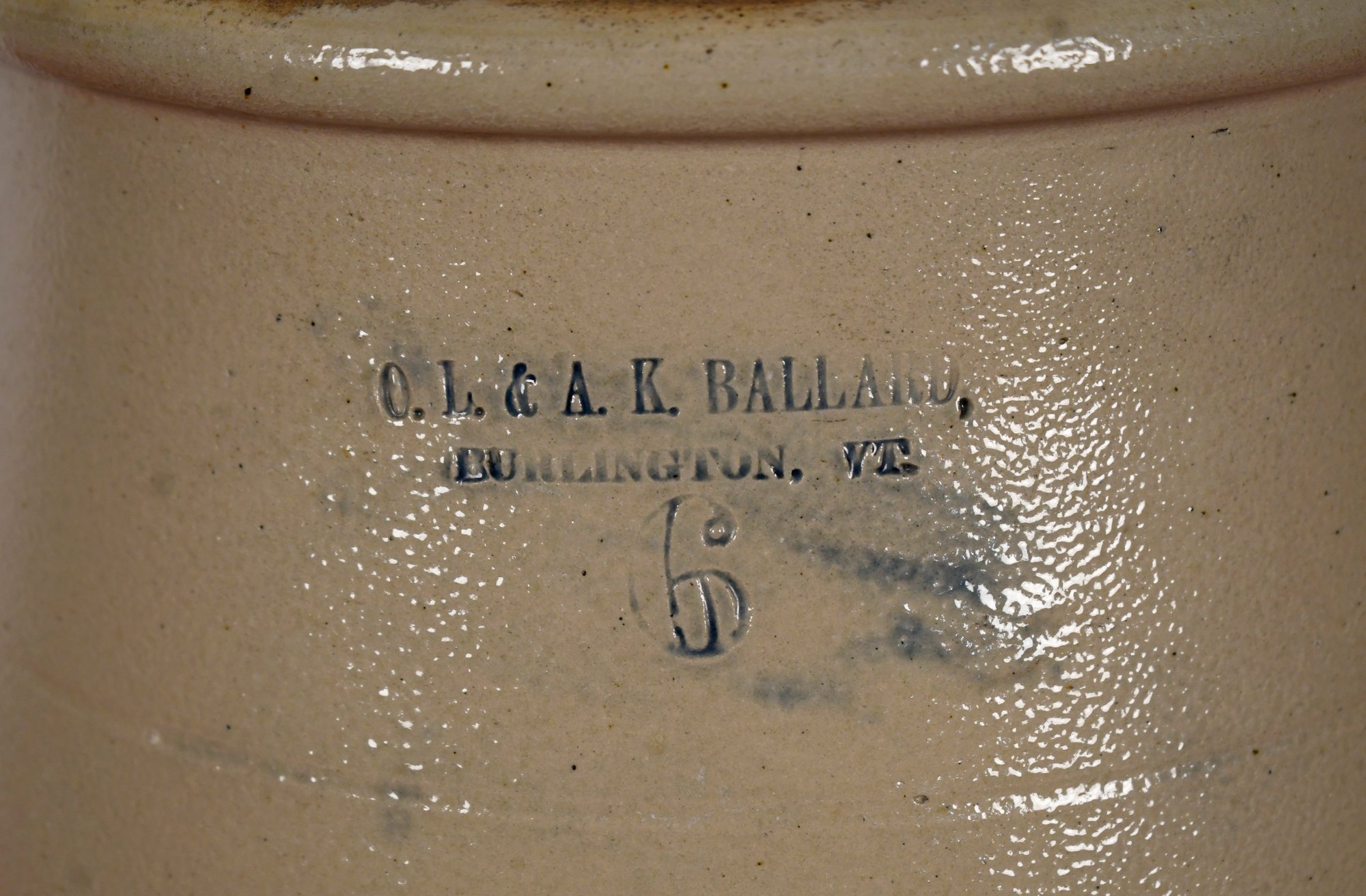 Antique O.L. & A.K. Ballard 6 Gal Churn With Bird Decoration (CTF20 ...