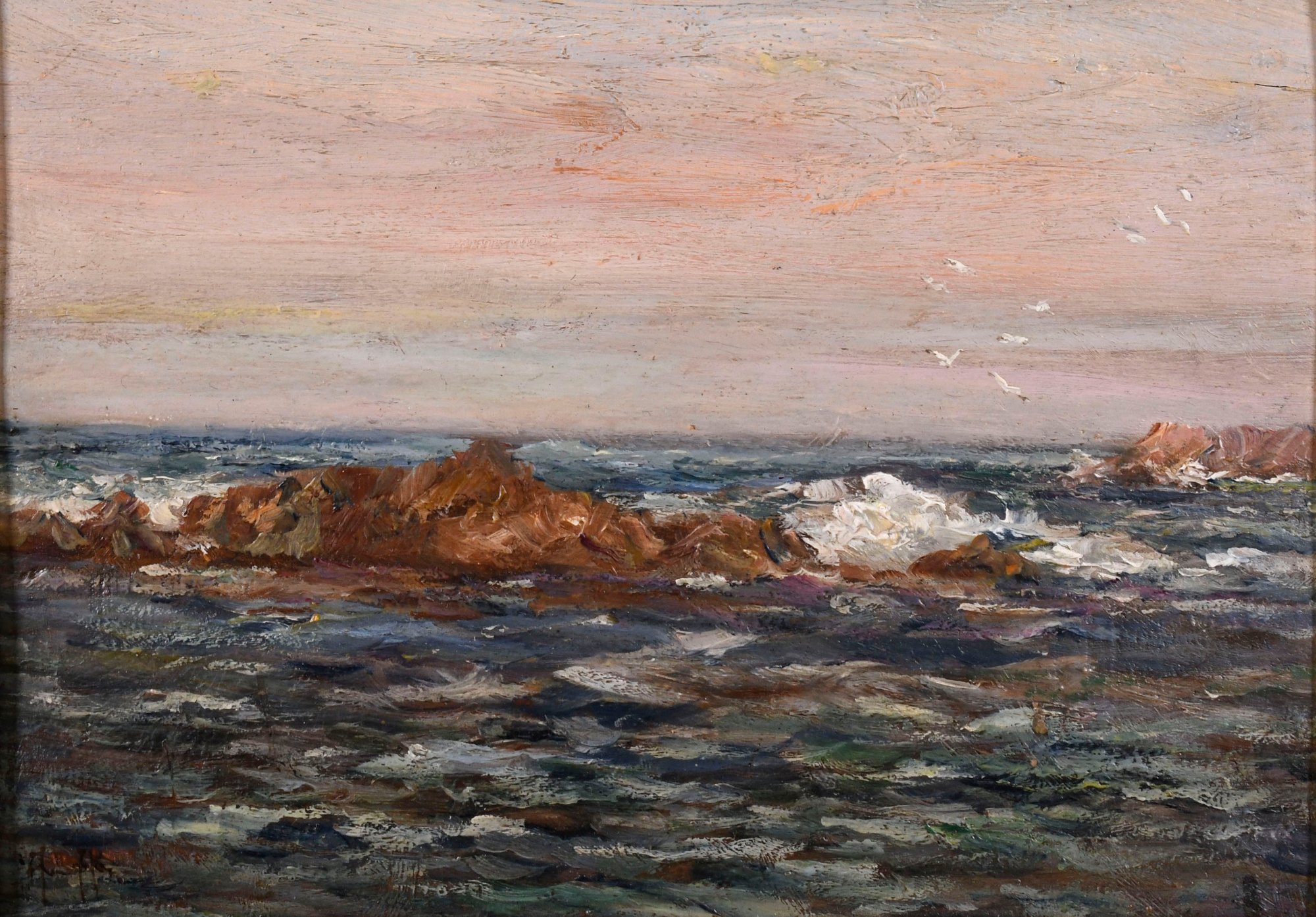 Alfred Addy Oil On Board, Seascape (CTF10) #34845 | Auctionninja.com