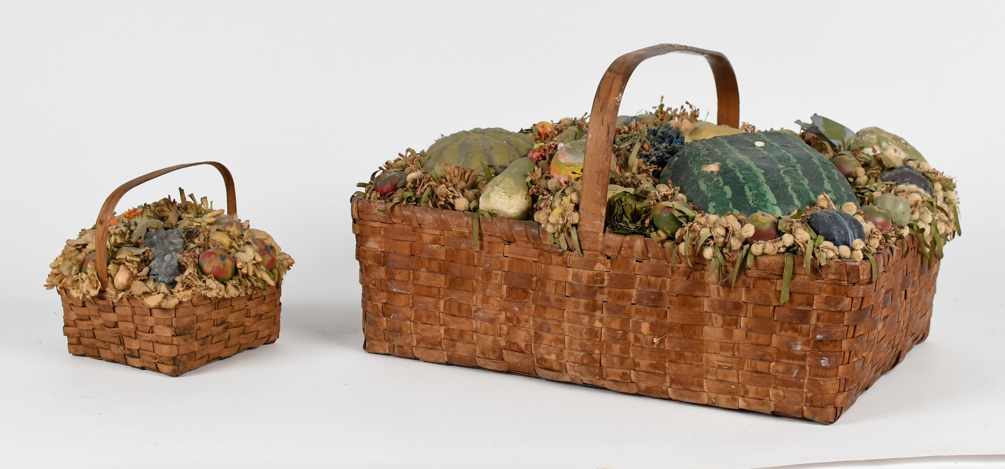 Two Doris Stauble Baskets W/ Flowers & Fruit (CTF10) #36377 ...