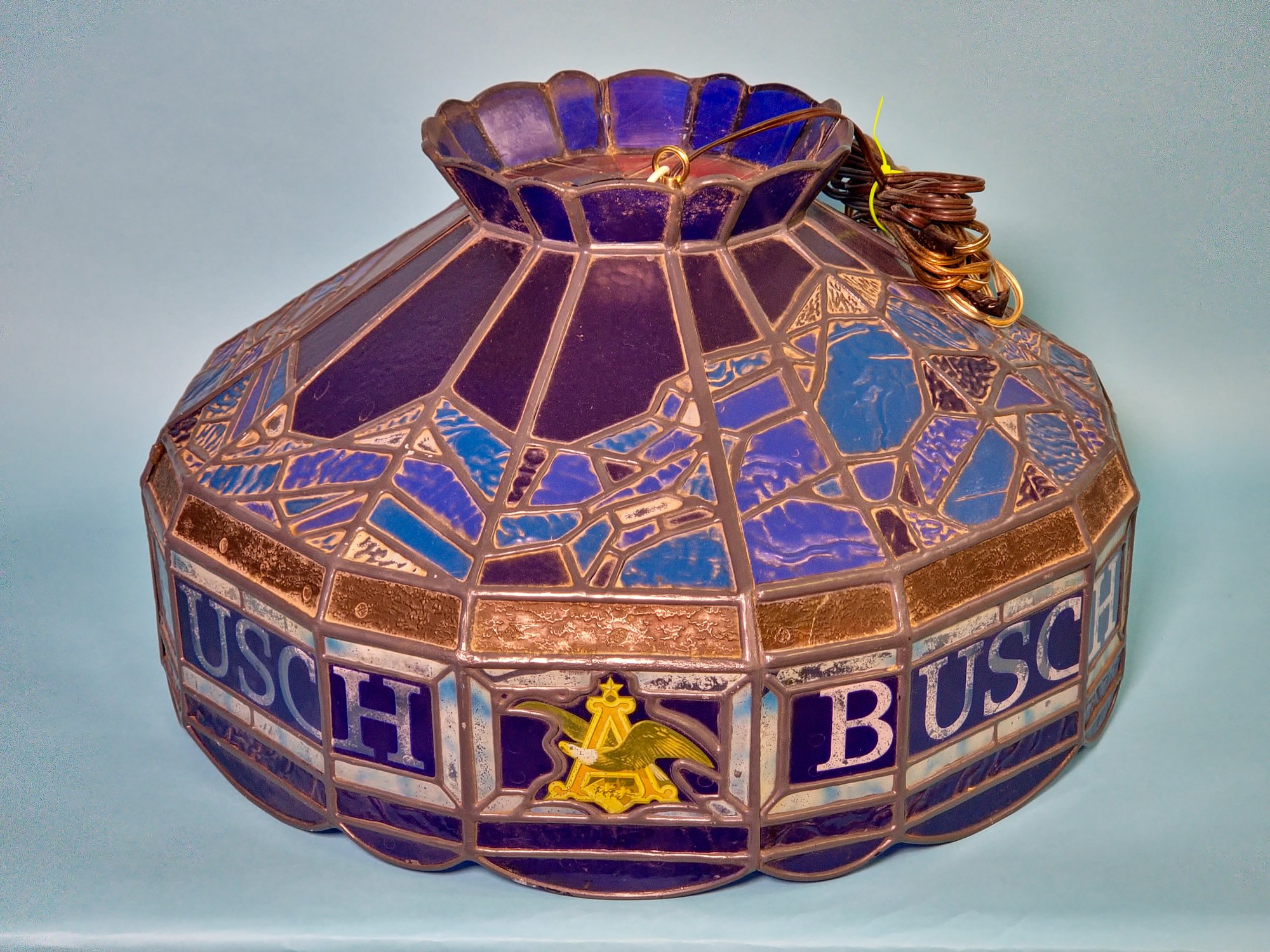 Vintage Anheuser Busch Stained Glass Hanging Lamp Shade #8072 ...