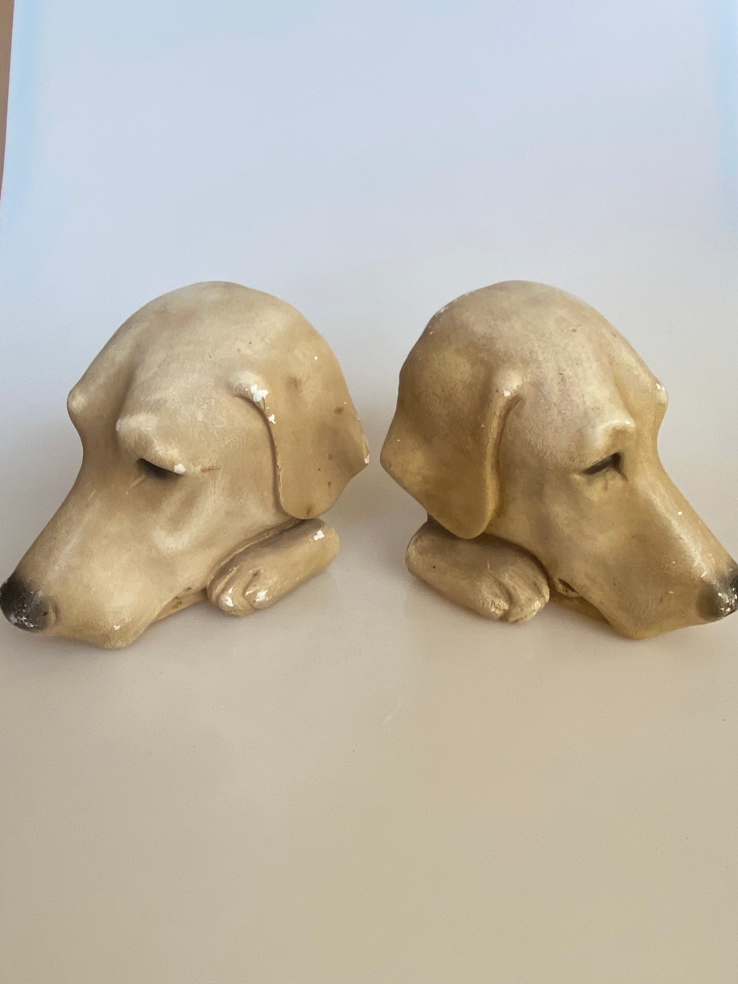 Gargoyles Studio Brooklyn NY Yellow Lab Retriever Dog Bookends Vintage ...