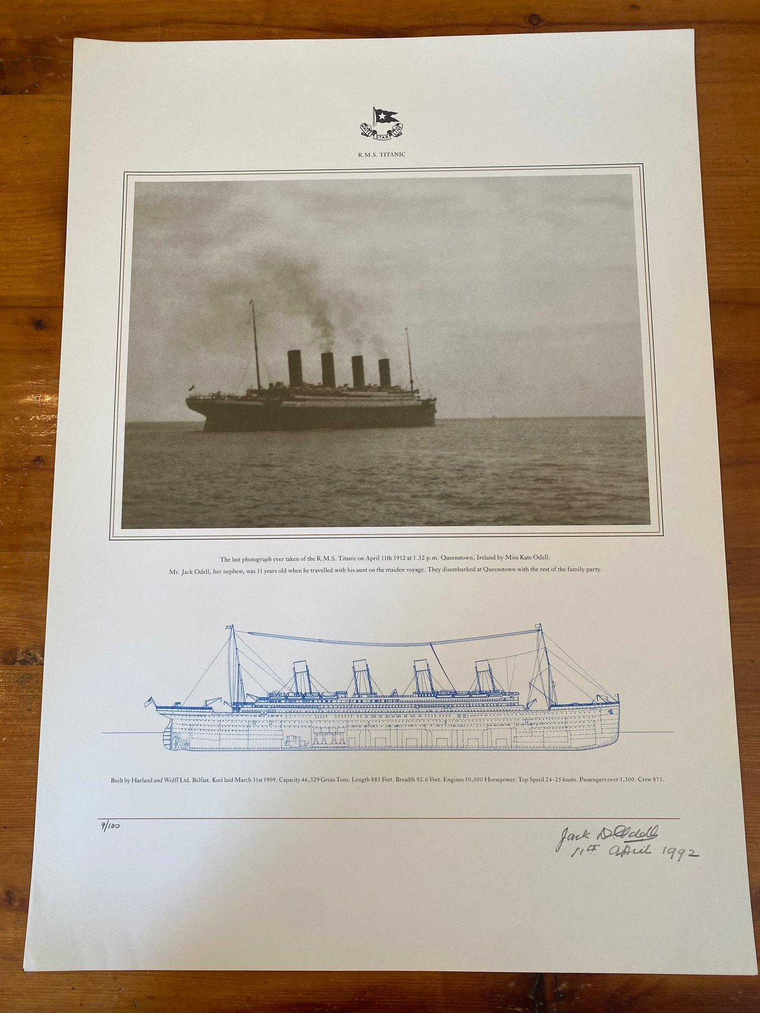 Jack Odell Print Of Last Photo Of Titanic #9/100 #31537 | Auctionninja.com