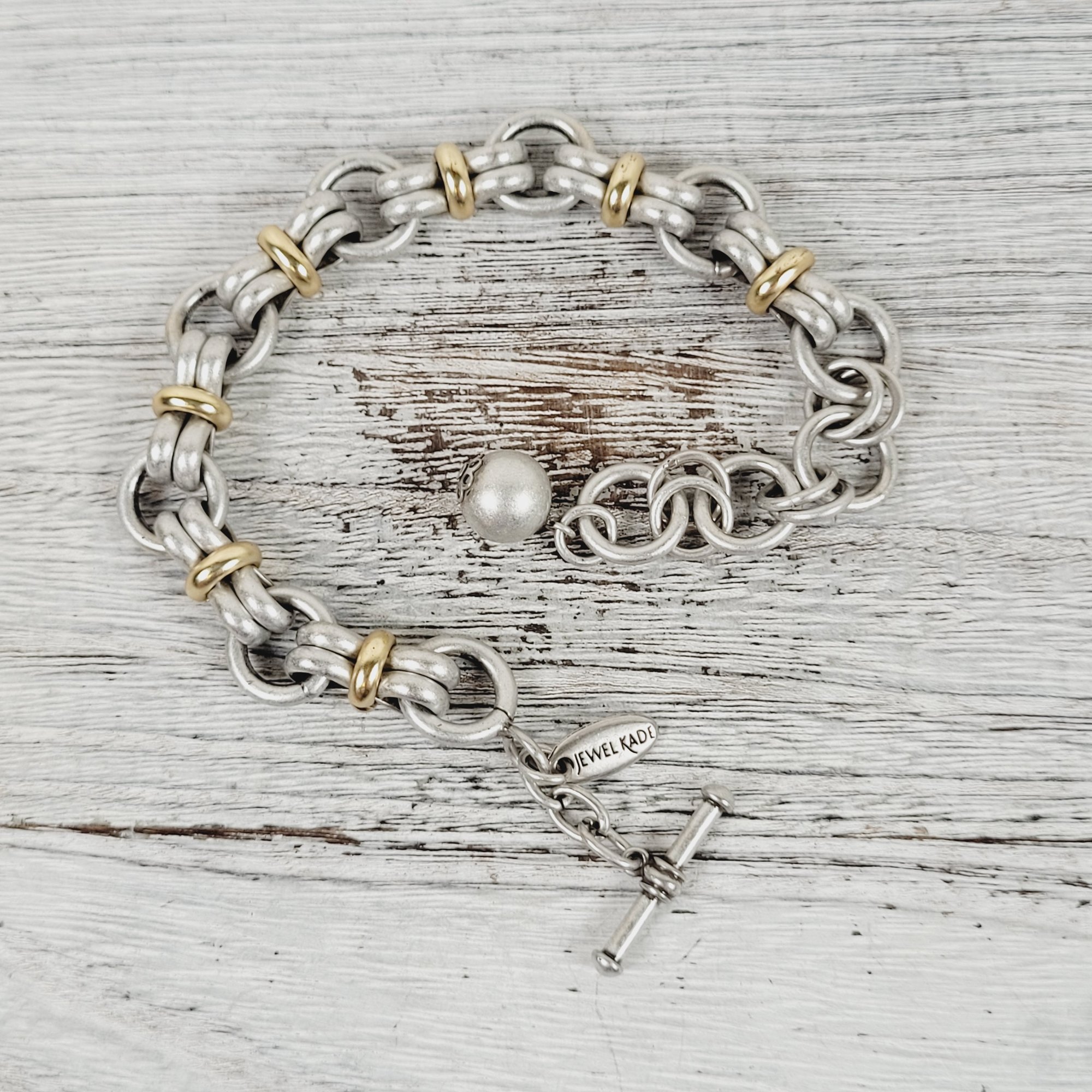 Vintage Jewel Kade Chain Bracelet 8-9" Silver-tone Beautiful Design ...