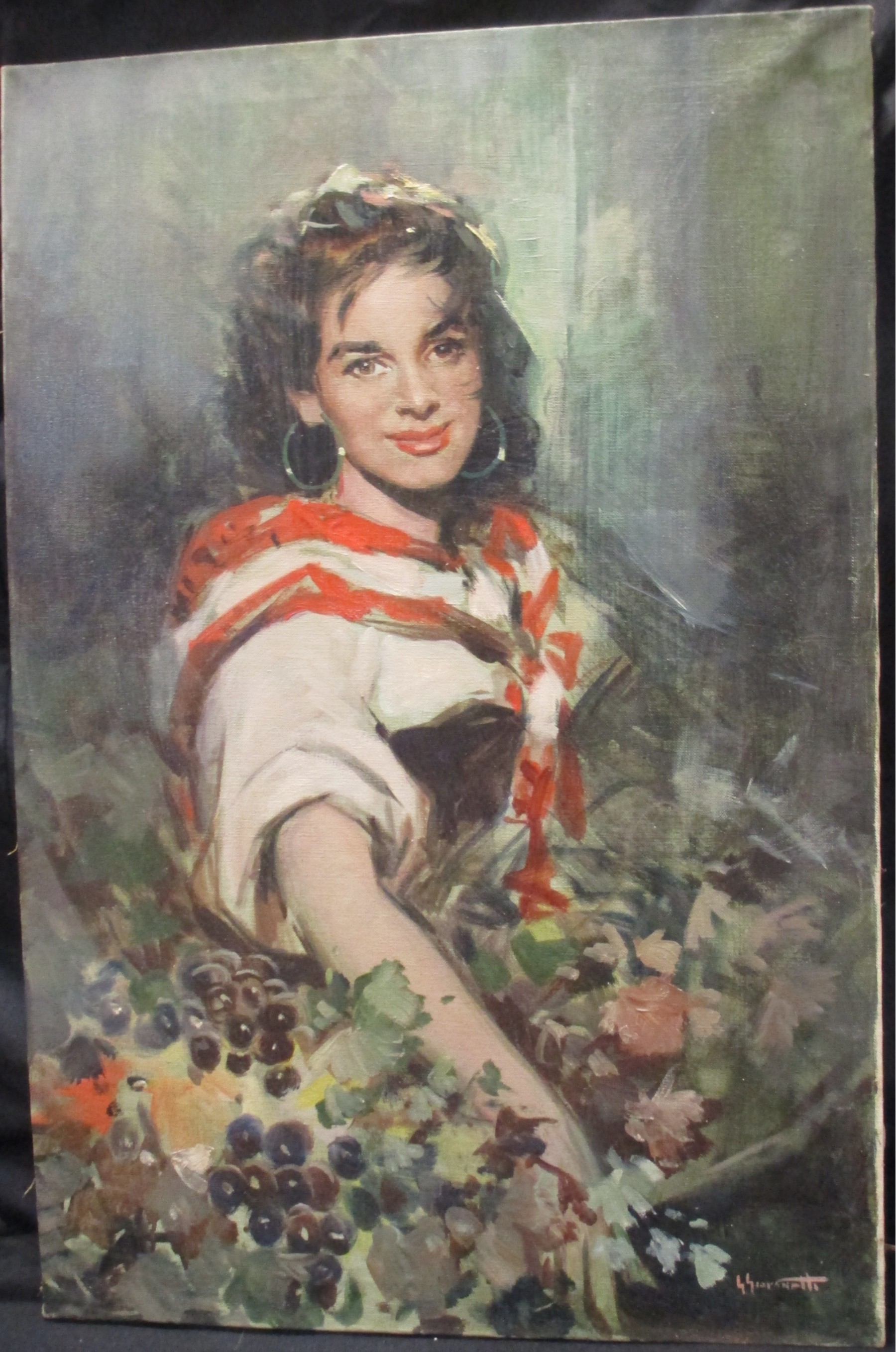 Oil On Canvas Exotic Gypsy Woman Portrait By Giordano Giovanetti (1906 ...