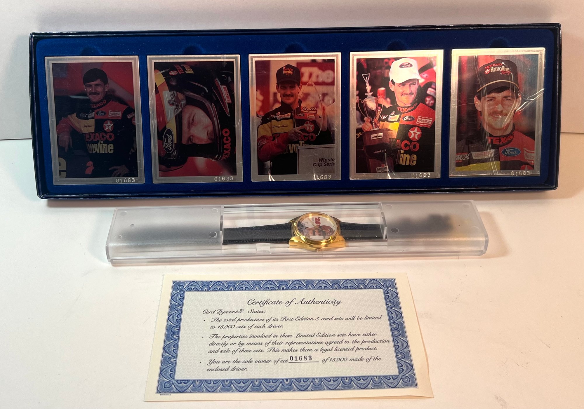 Davey Allison Card Dynamics Set & Genuine Leather Watch #1818 ...