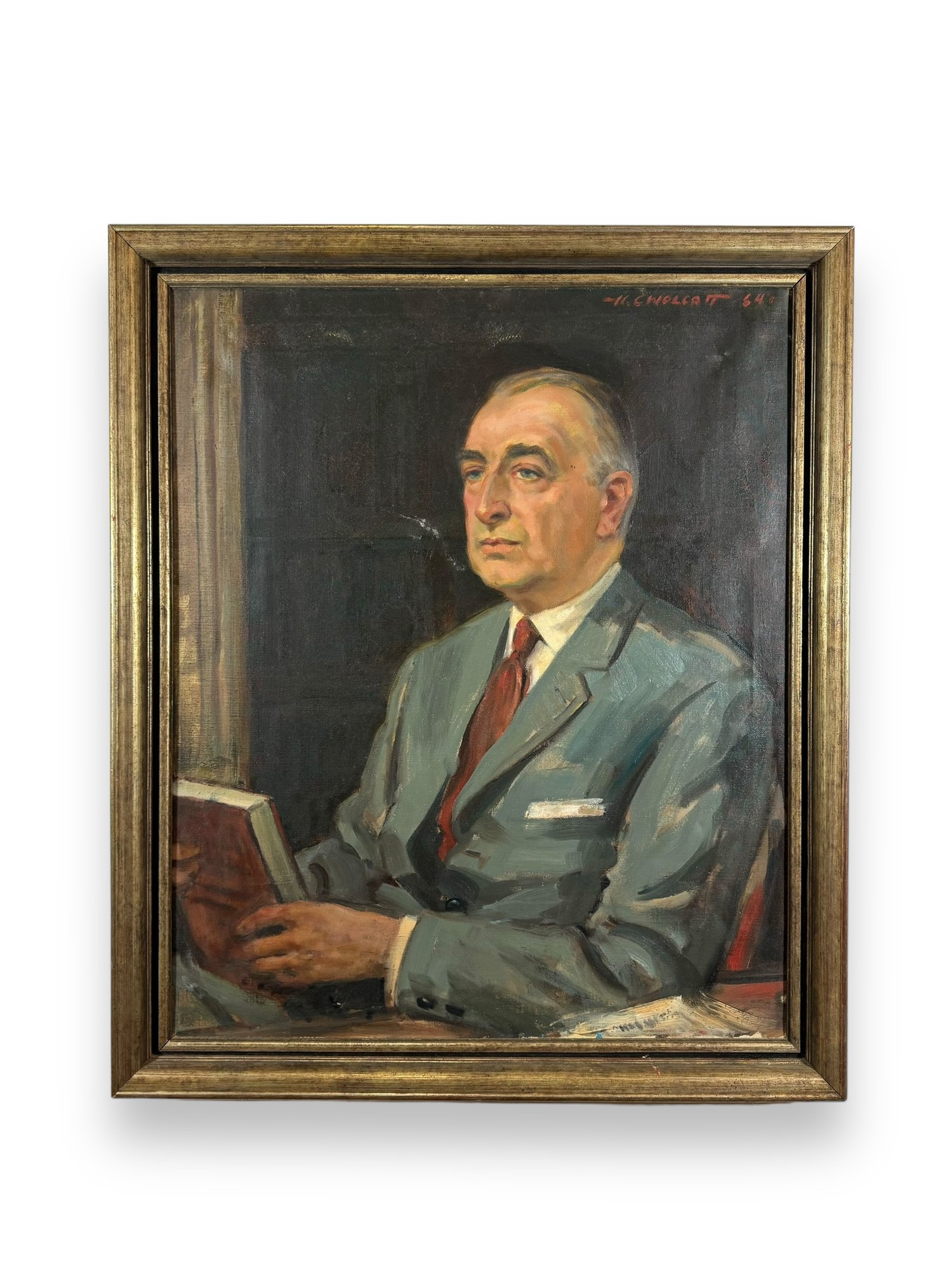 Original Harold Wolcott (1898-1977) Oil Portrait #8710 | Auctionninja.com