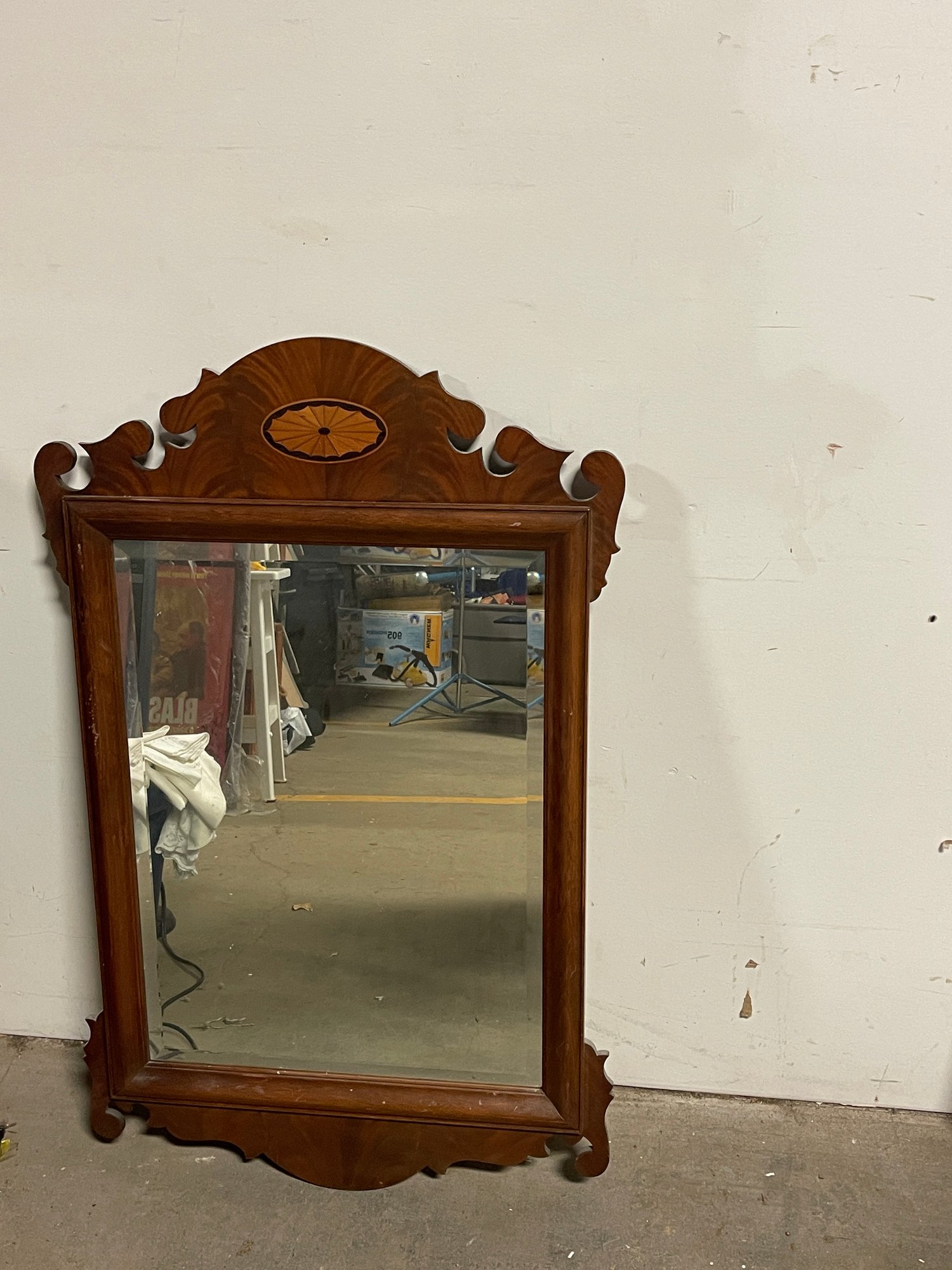 Antique American Mahogany Carved Chippendale Wall Mirror #1616 ...