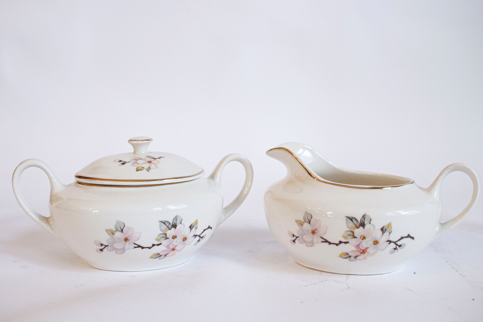 Triumph Snow White Fine China Sugar Bowl And Creamer #136766 ...