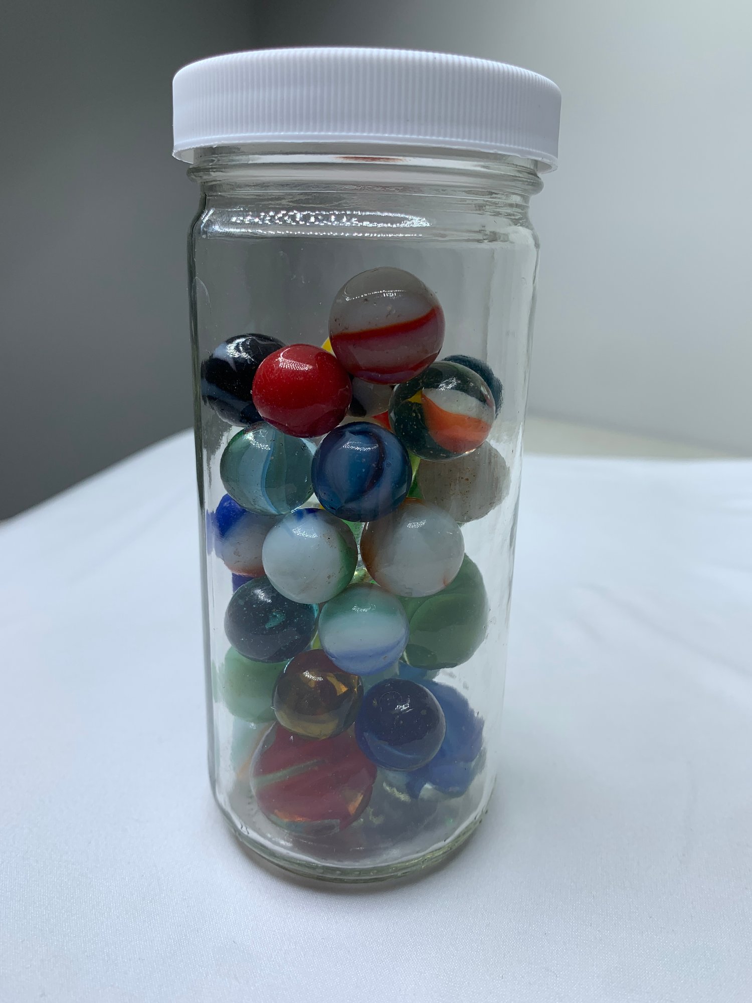 Small Glass Jar Of Old Marbles, Jar Is About 5 Inches Tall #2234 ...