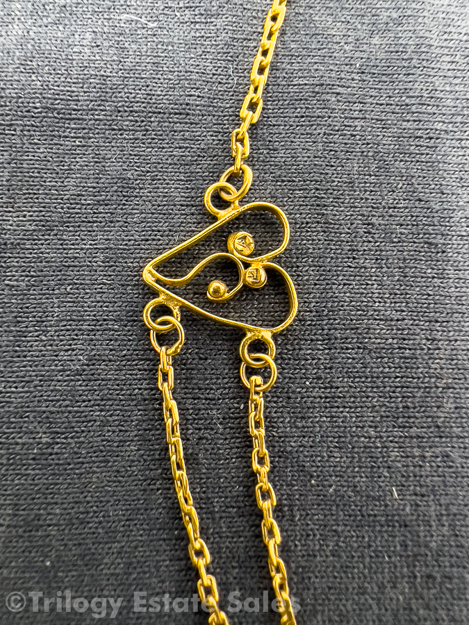 Antique 21k 875 Gold Egyptian Necklace With Turquoise 14.9g #5702 ...