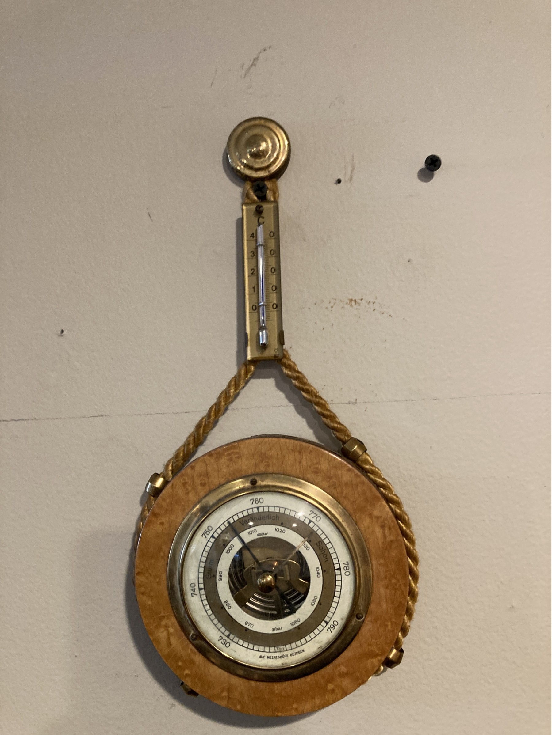 Awesome Veranderlich Barometer With Rope Edging #5072 | Auctionninja.com