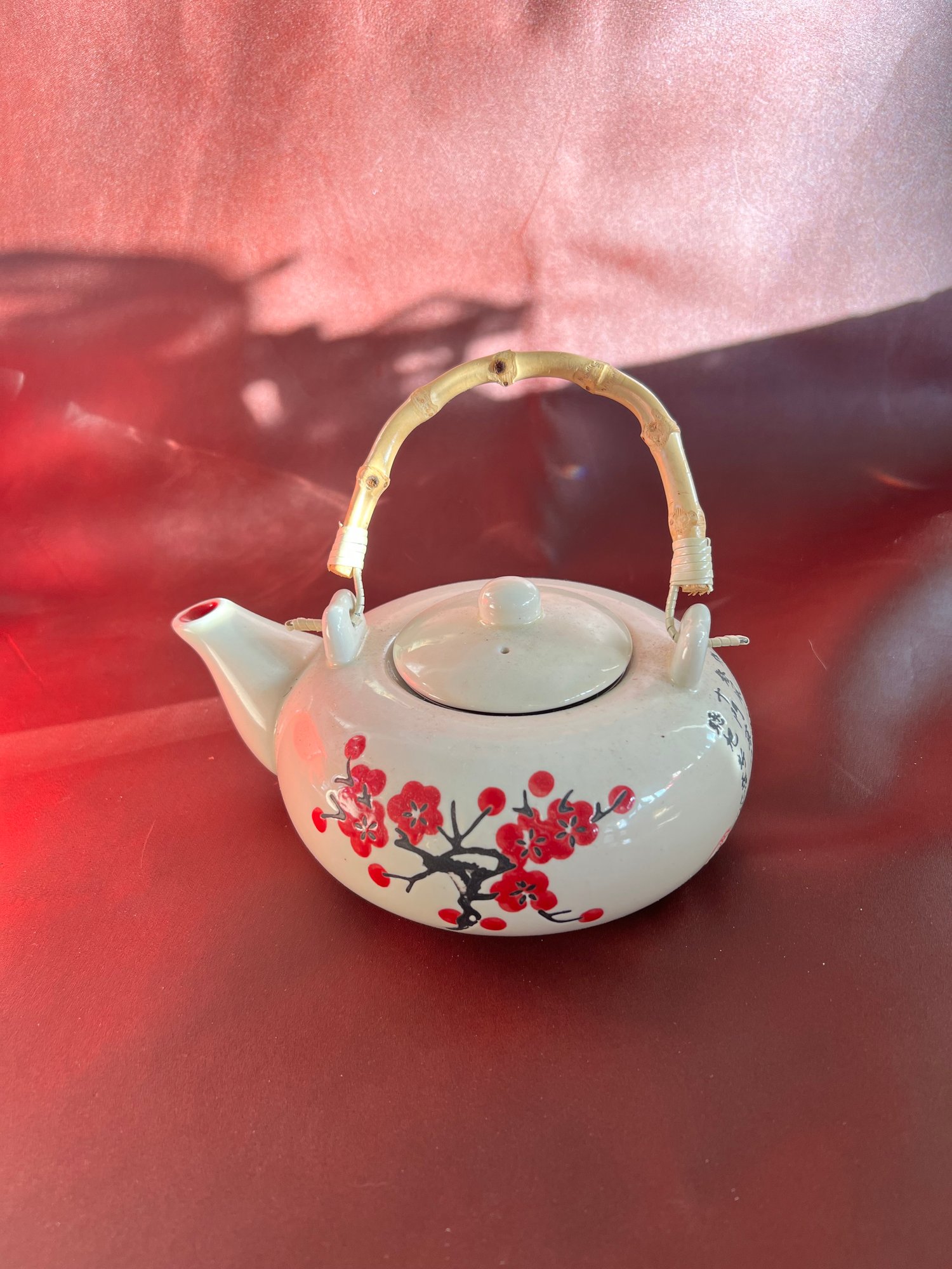 Vintage Japanese Glazed Teapot And Bowl Cherry Blossom #7640 ...